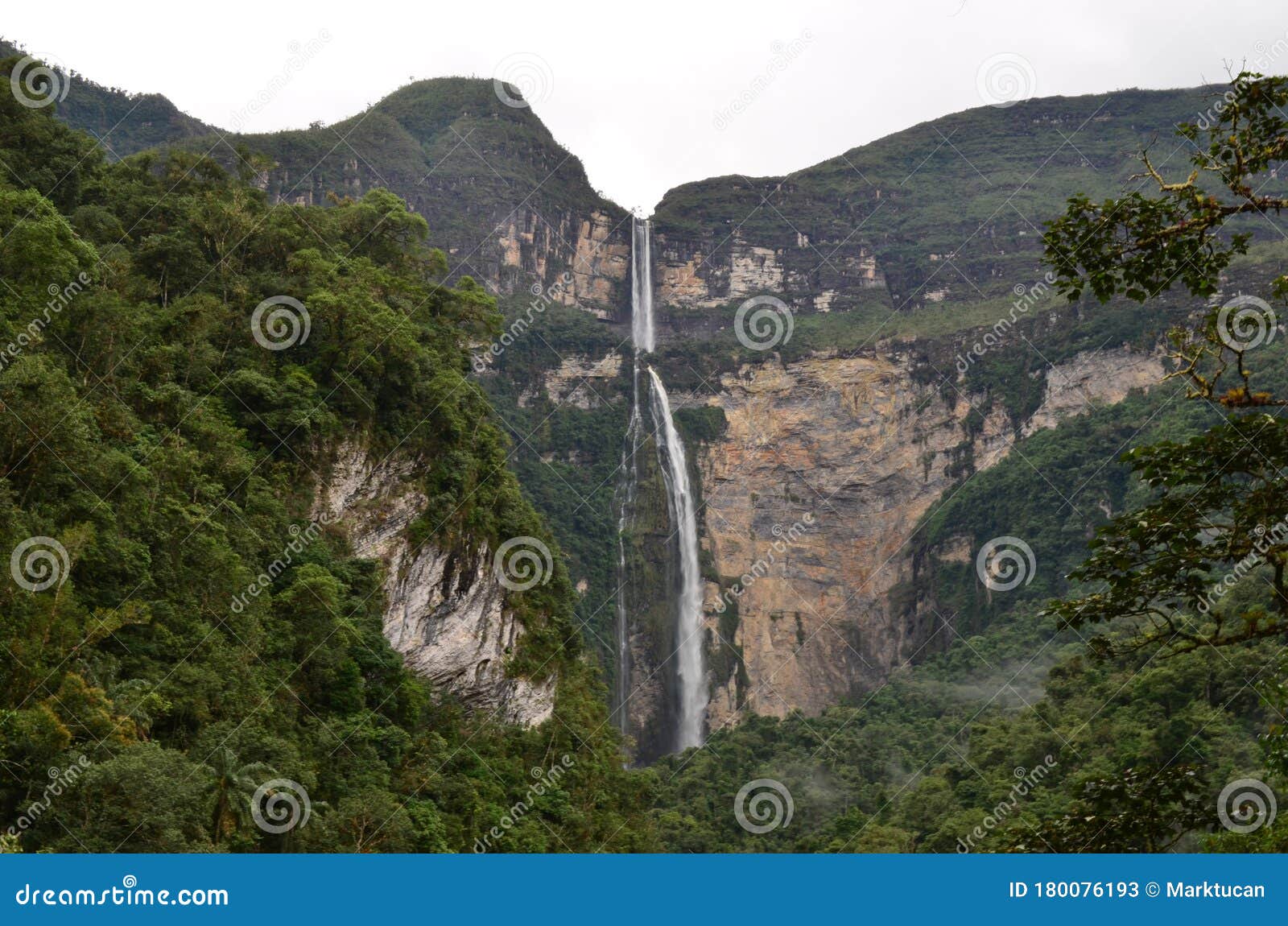 Gocta Waterfall, 771m High. Chachapoyas, Amazonas, Peru Stock Image ...
