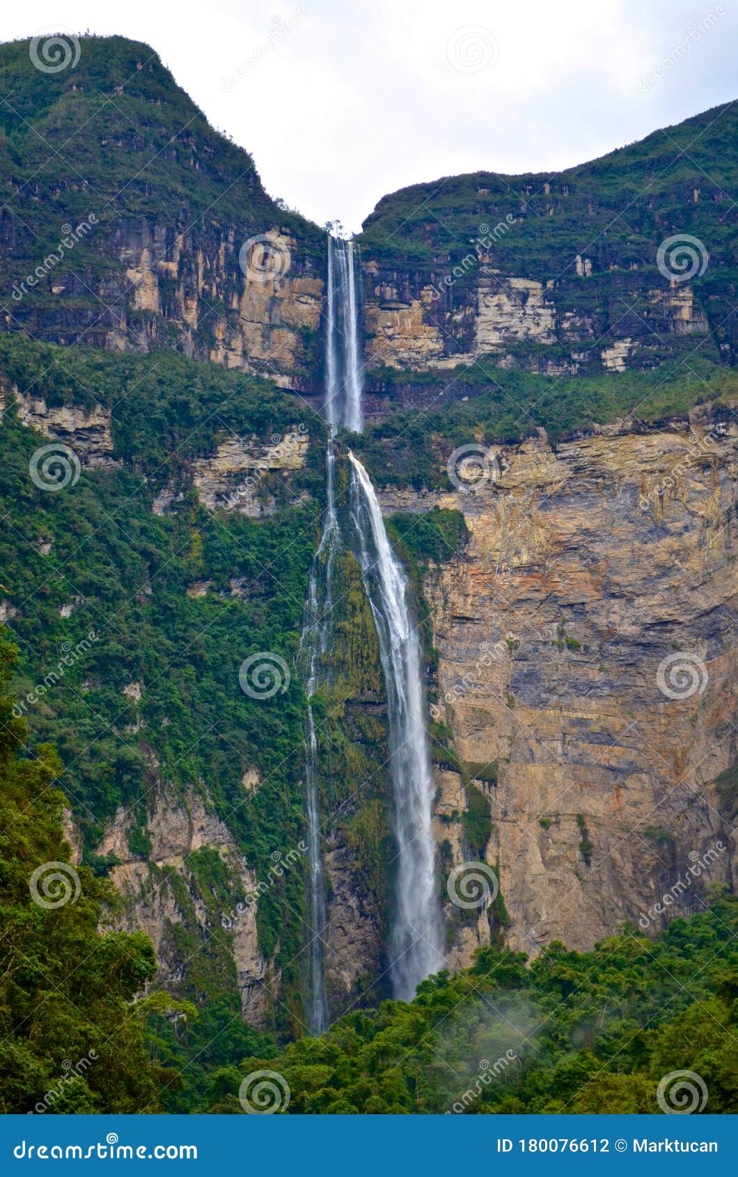 Gocta Waterfall, 771m High. Chachapoyas, Amazonas, Peru Stock Photo ...