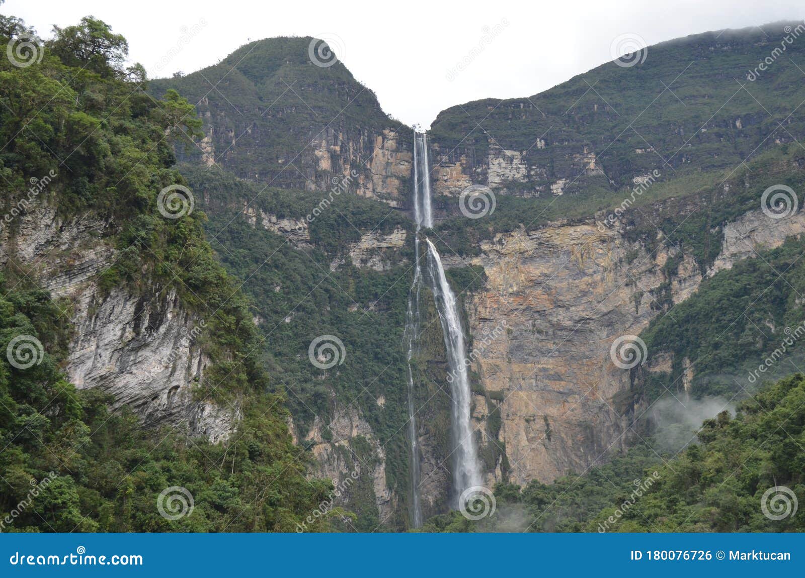 Gocta Waterfall, 771m High. Chachapoyas, Amazonas, Peru Stock Photo ...