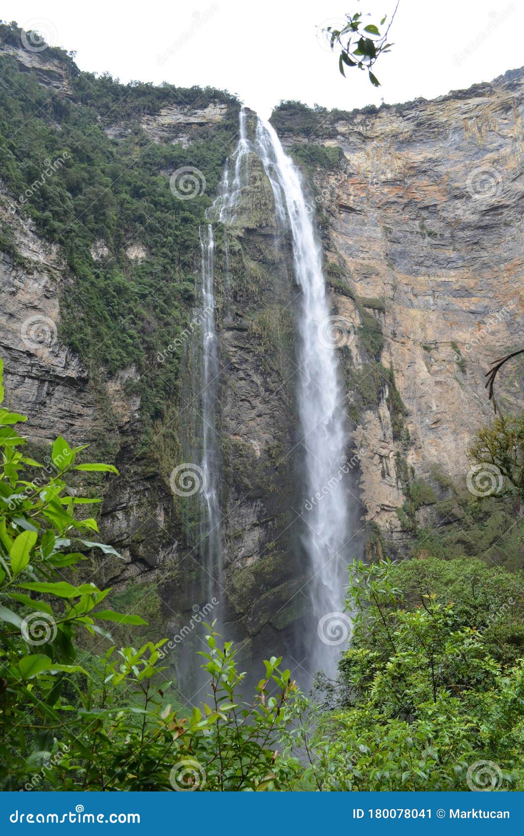 Gocta Waterfall, 771m High. Chachapoyas, Amazonas, Peru Stock Image ...
