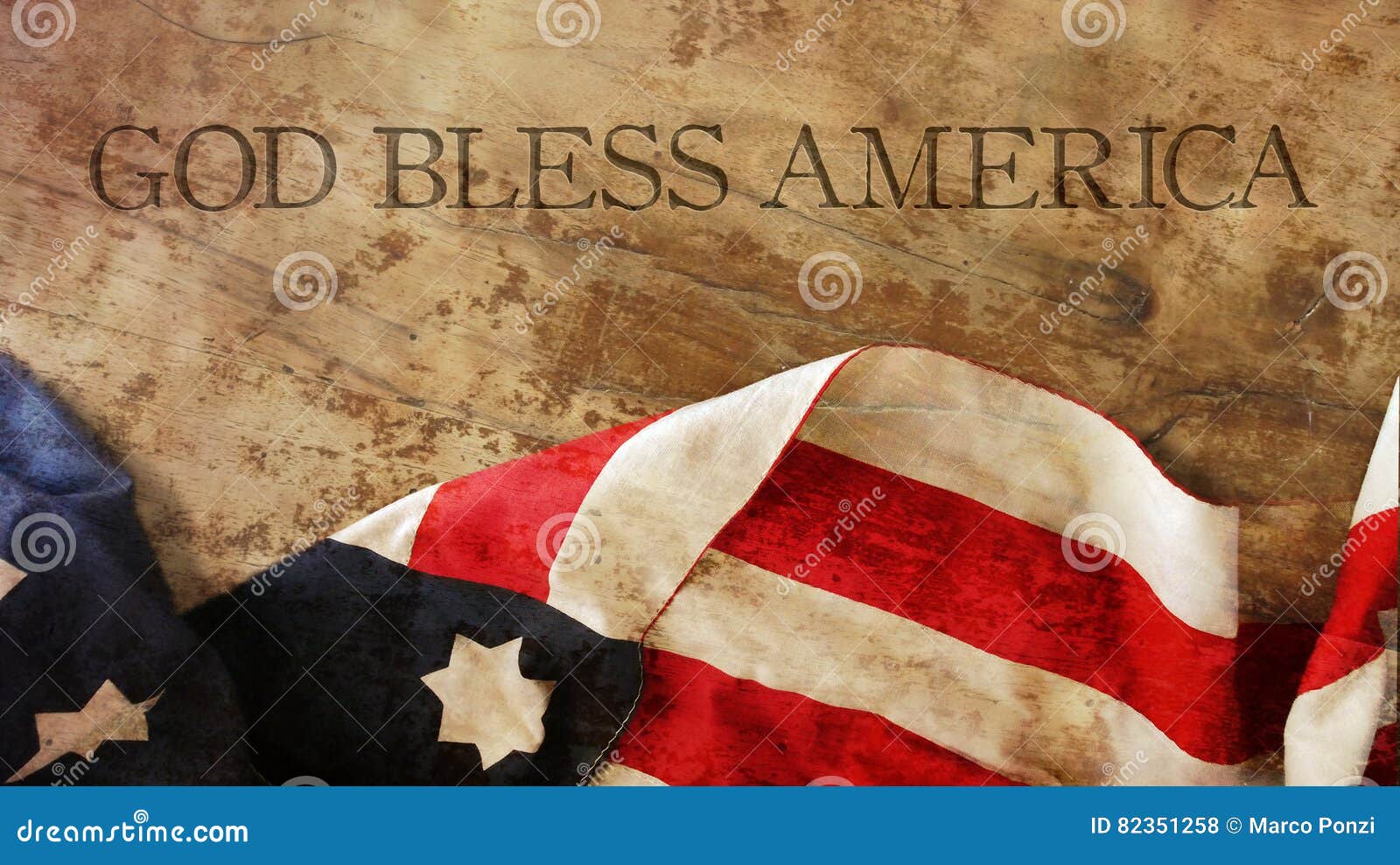 God Bless America On A Cedar Board Background Royalty-Free Stock ...