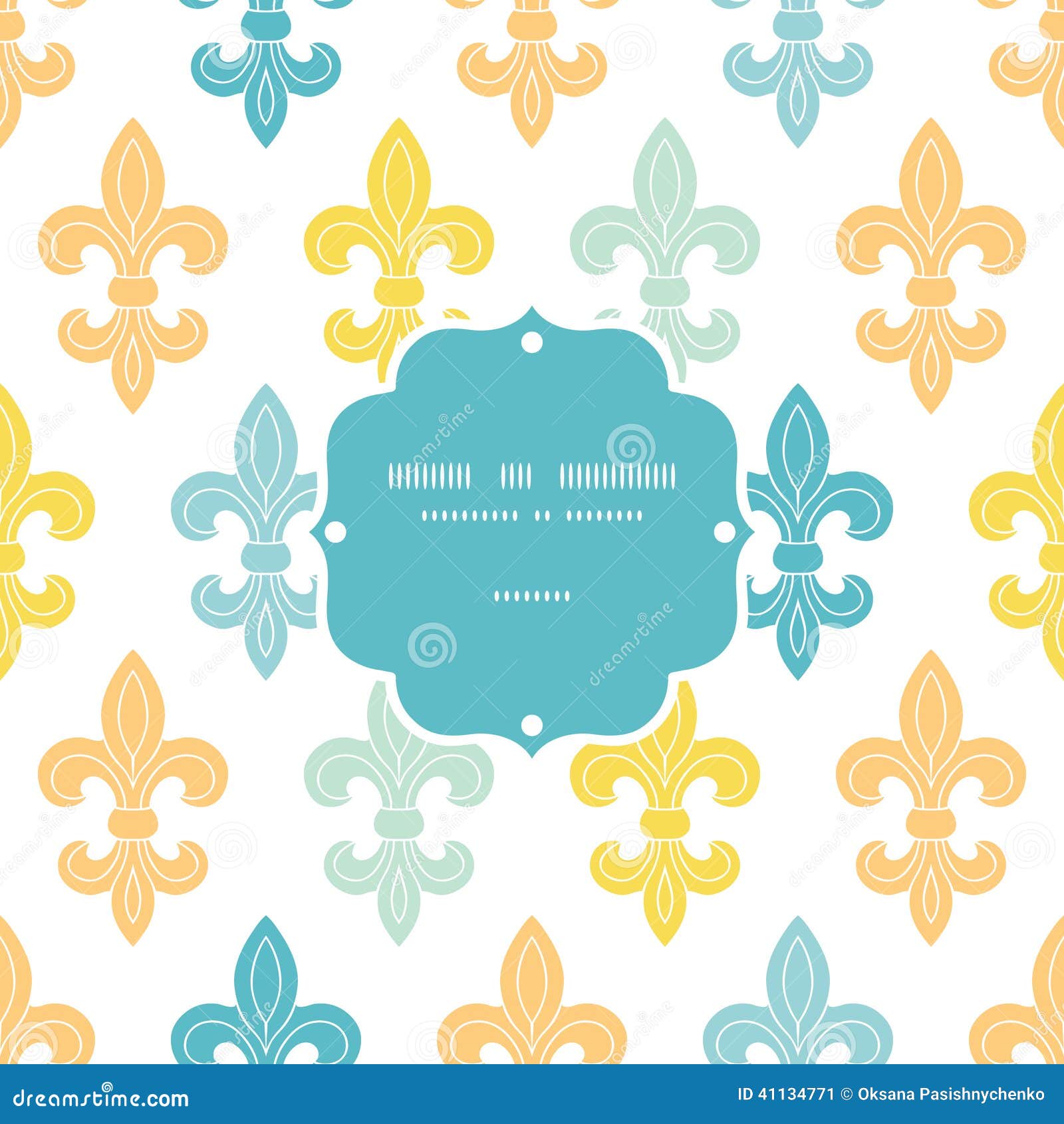 God and Blue Lily Frame Seamless Pattern Stock Vector - Illustration of ...