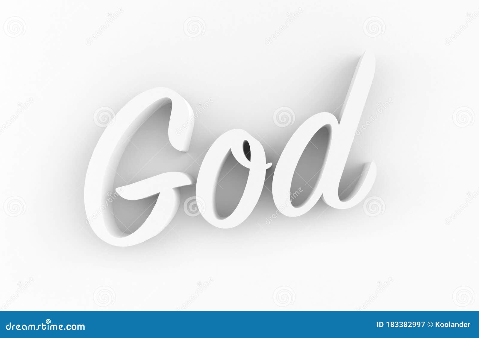 God - 3D White Text on White Background Stock Illustration ...