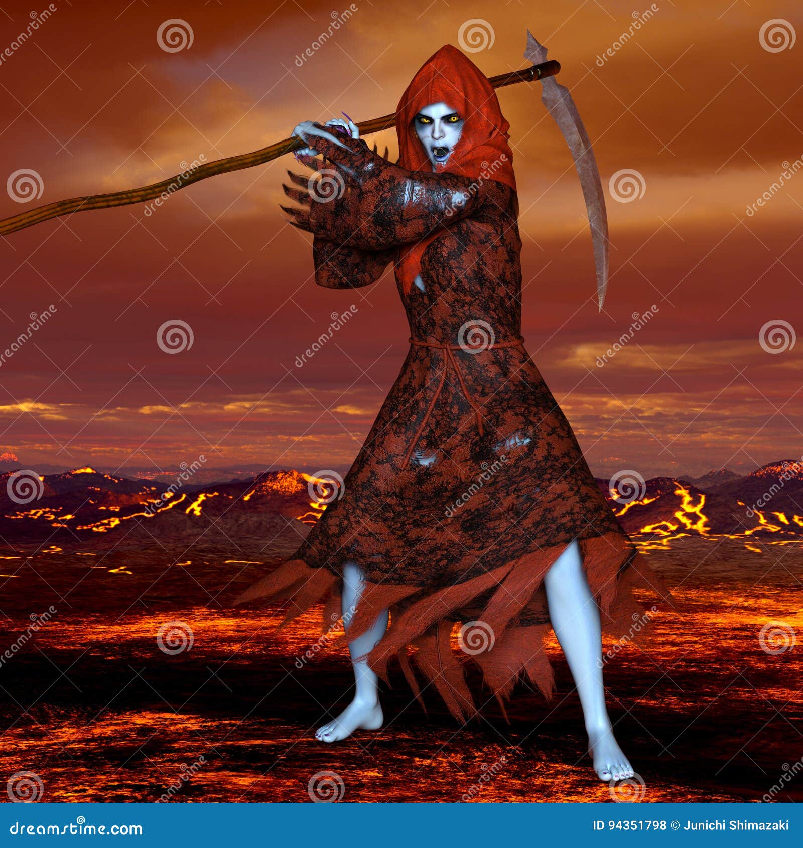 The god of death stock illustration. Illustration of woman - 94351798