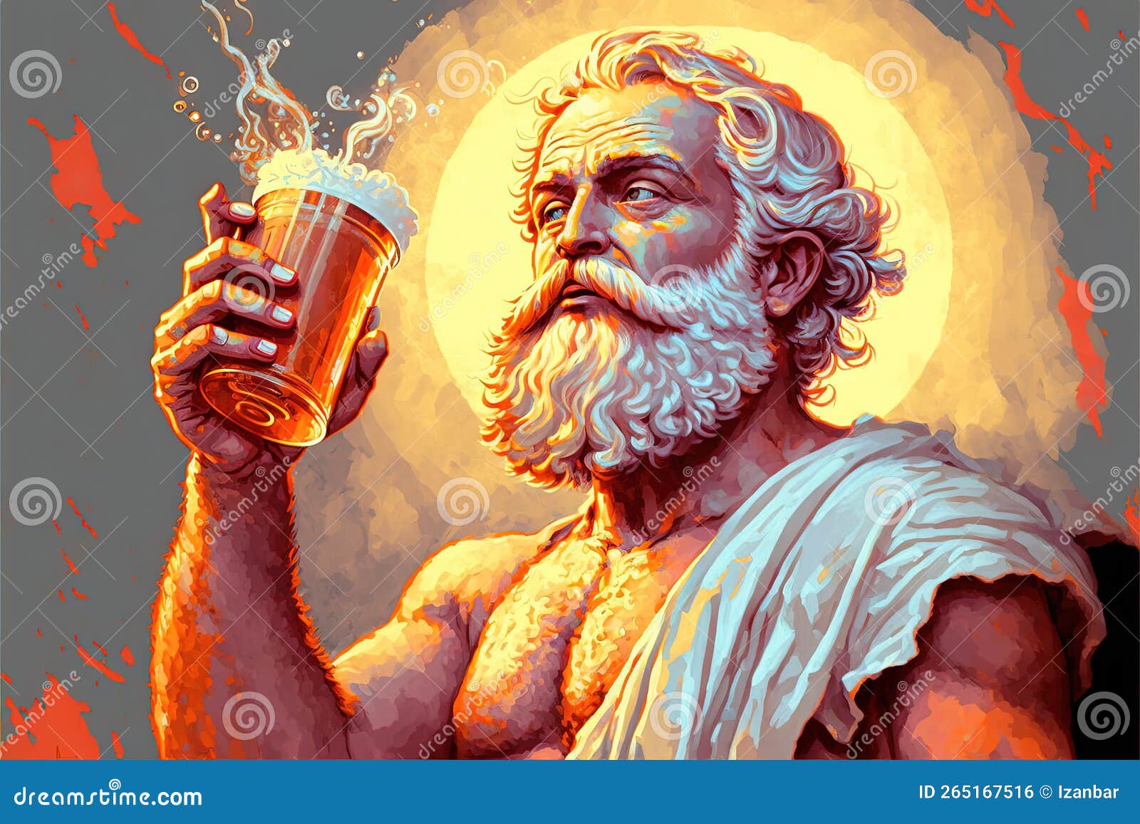 God Drinking a Beer Generative Ai Stock Illustration - Illustration of ...