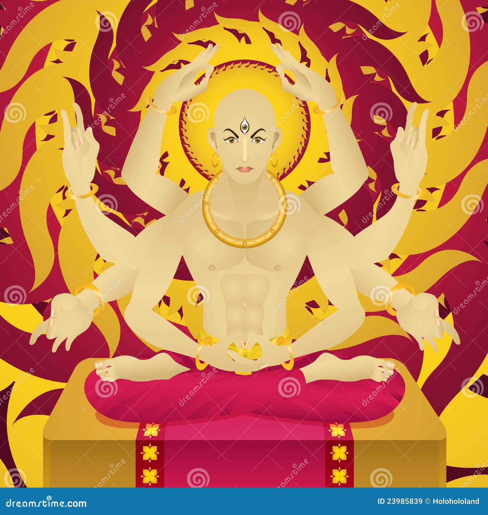 God eight arms stock vector. Illustration of blessing - 23985839