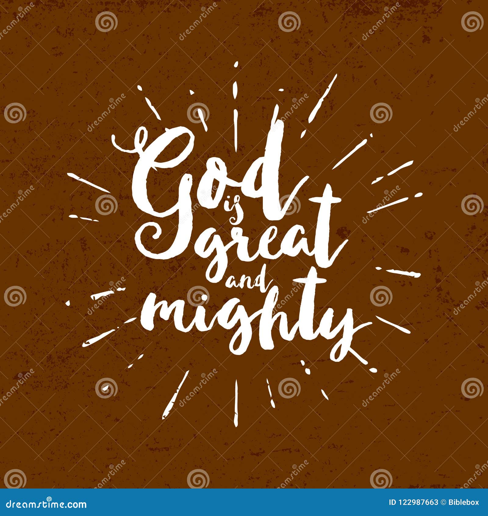 God is Great and Mighty. Lettering Stock Vector - Illustration of front ...