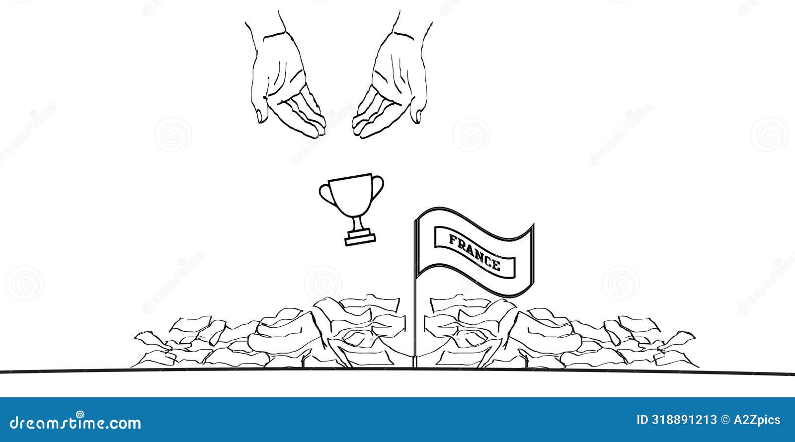 God S Giving of the Trophy To France Stock Illustration - Illustration ...