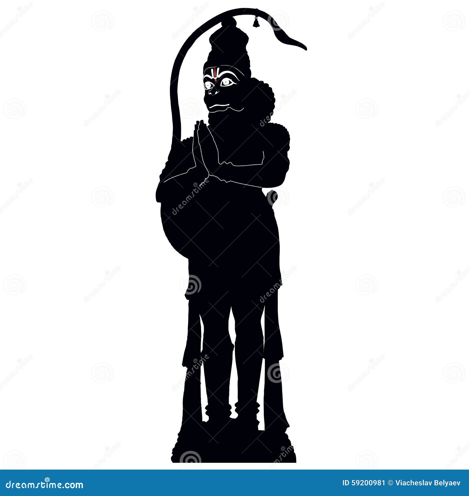 God Hanuman stock vector. Illustration of powerful, bhakti - 59200981