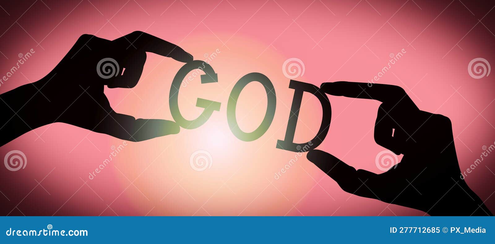 God - Human Hands Holding Black Silhouette Word Royalty-Free Stock ...