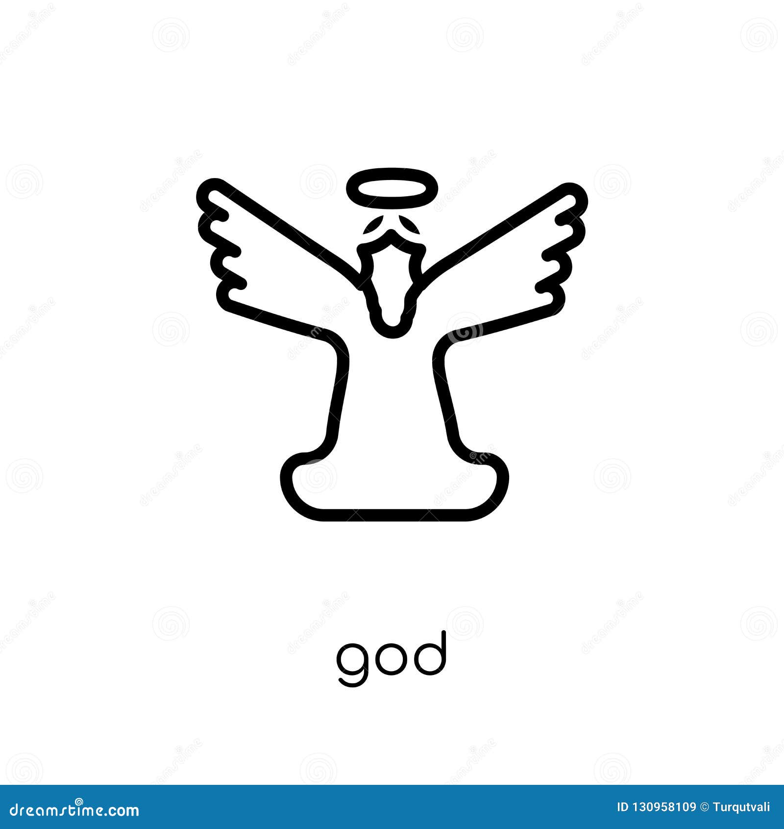 God Icon. Trendy Modern Flat Linear Vector God Icon on White Background ...