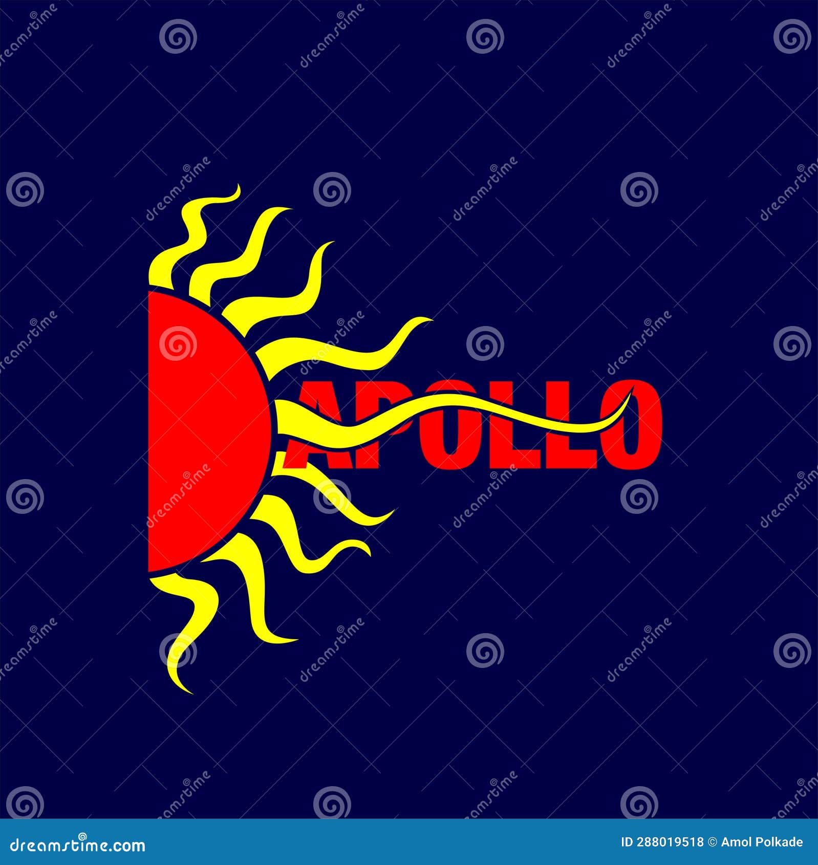 God of Light Apollo Vector Typo Monogram Stock Vector - Illustration of ...
