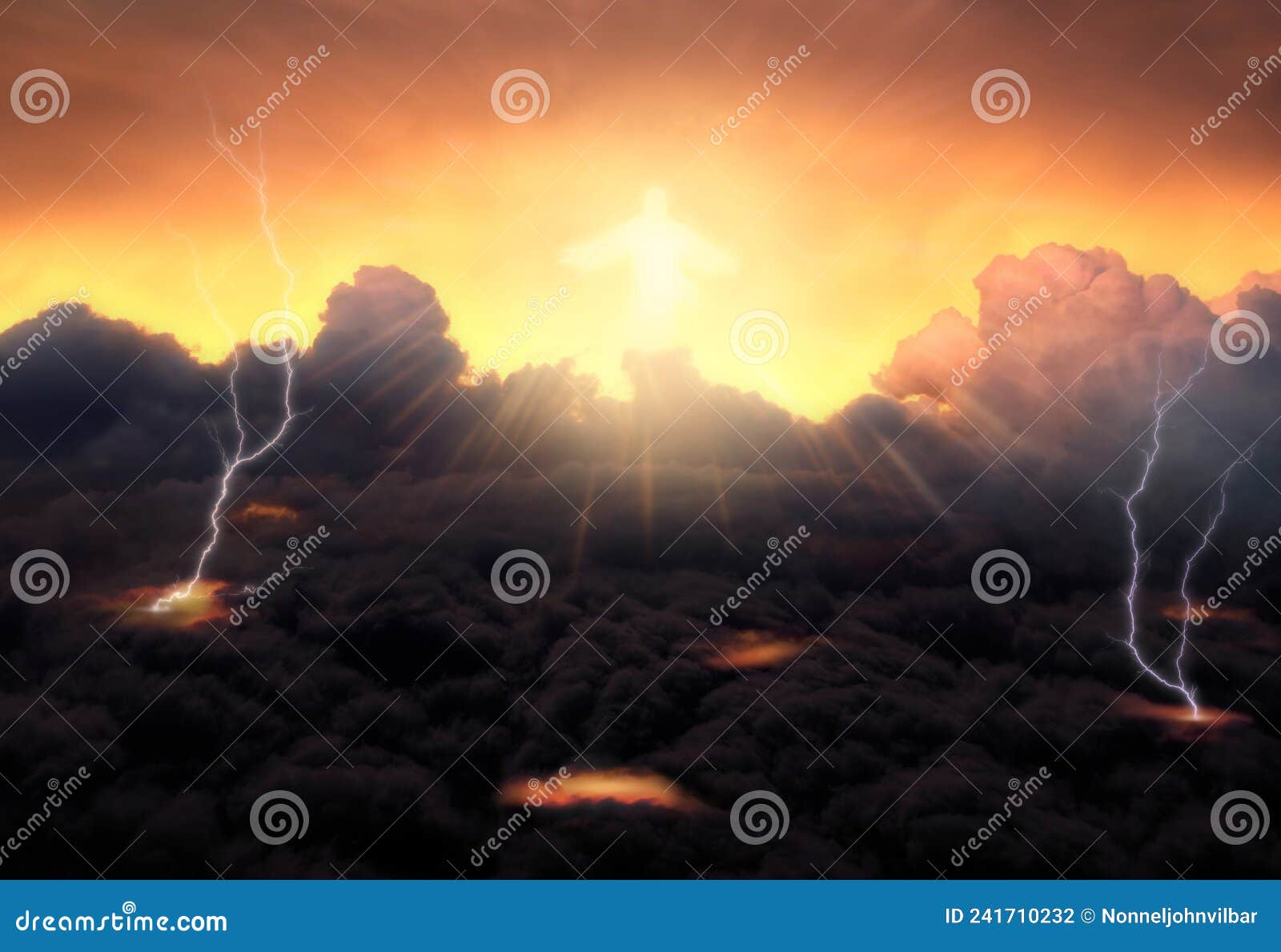 God Light Appears on Clouds for the Final Judgment Stock Photo - Image ...