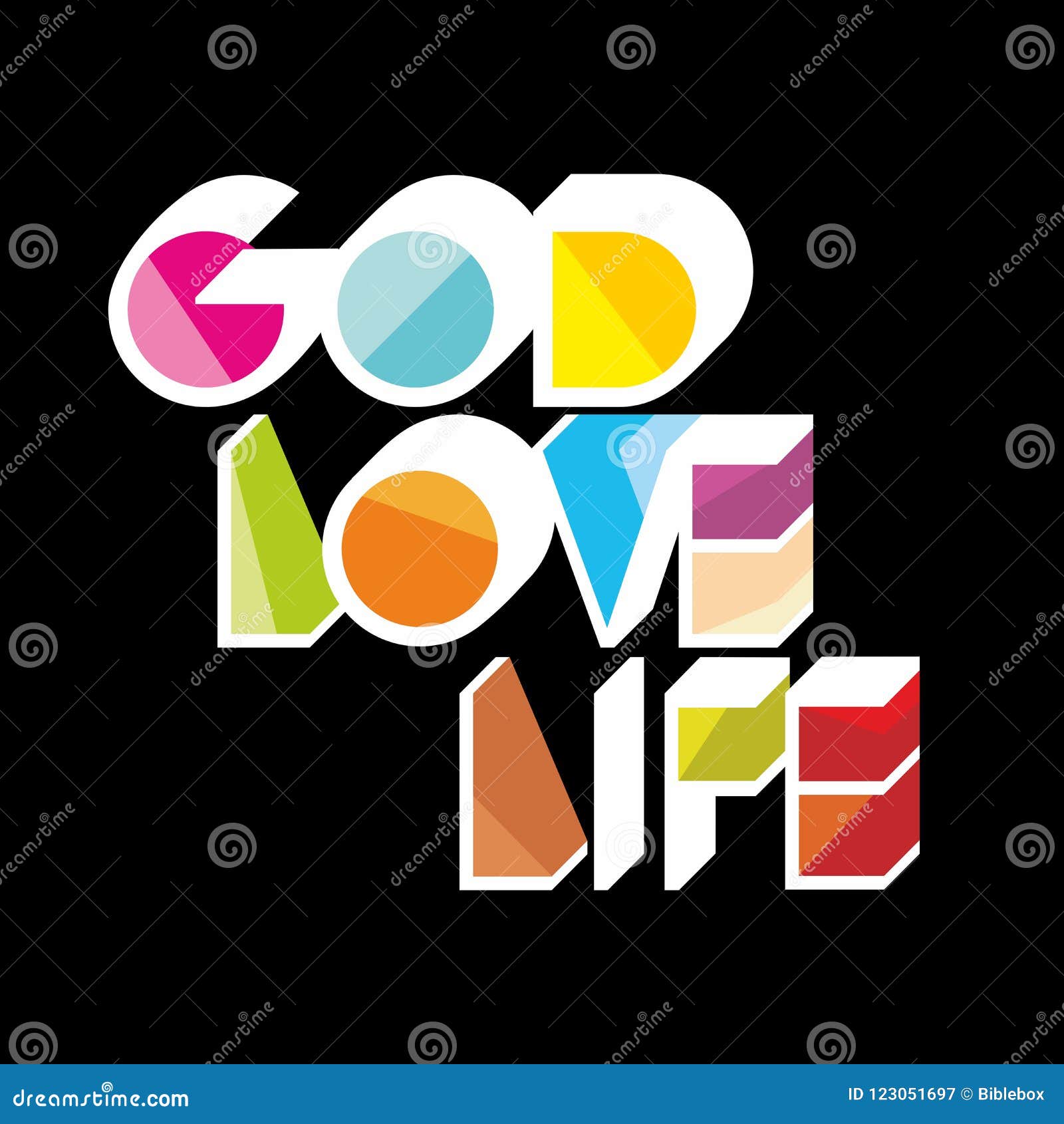 God Love Life. Christian Illustration Stock Vector - Illustration of ...