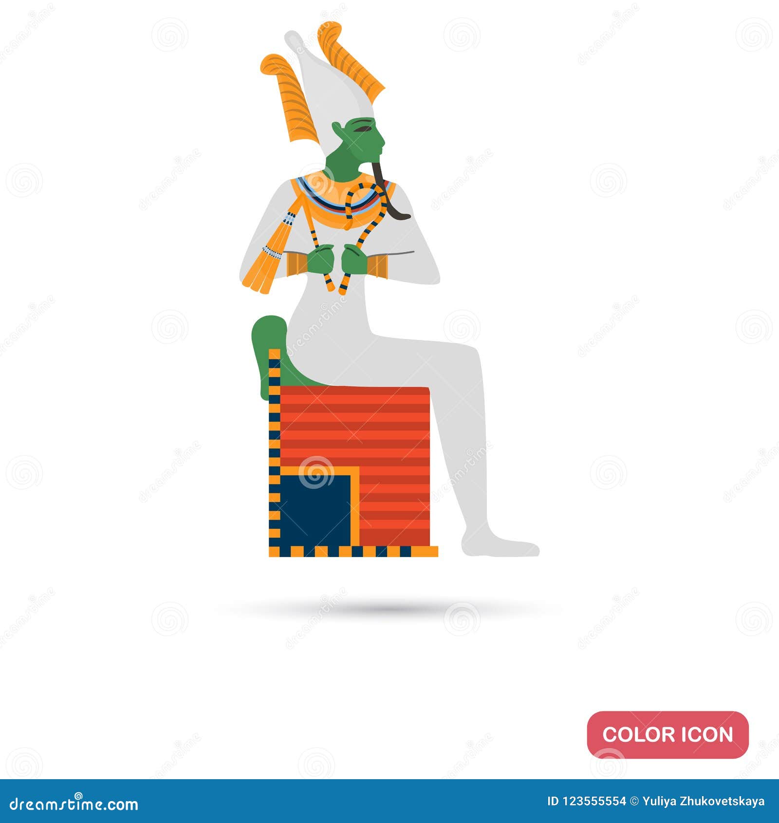 God Osiris Color Flat Icon for Web and Mobile Design Stock Vector ...