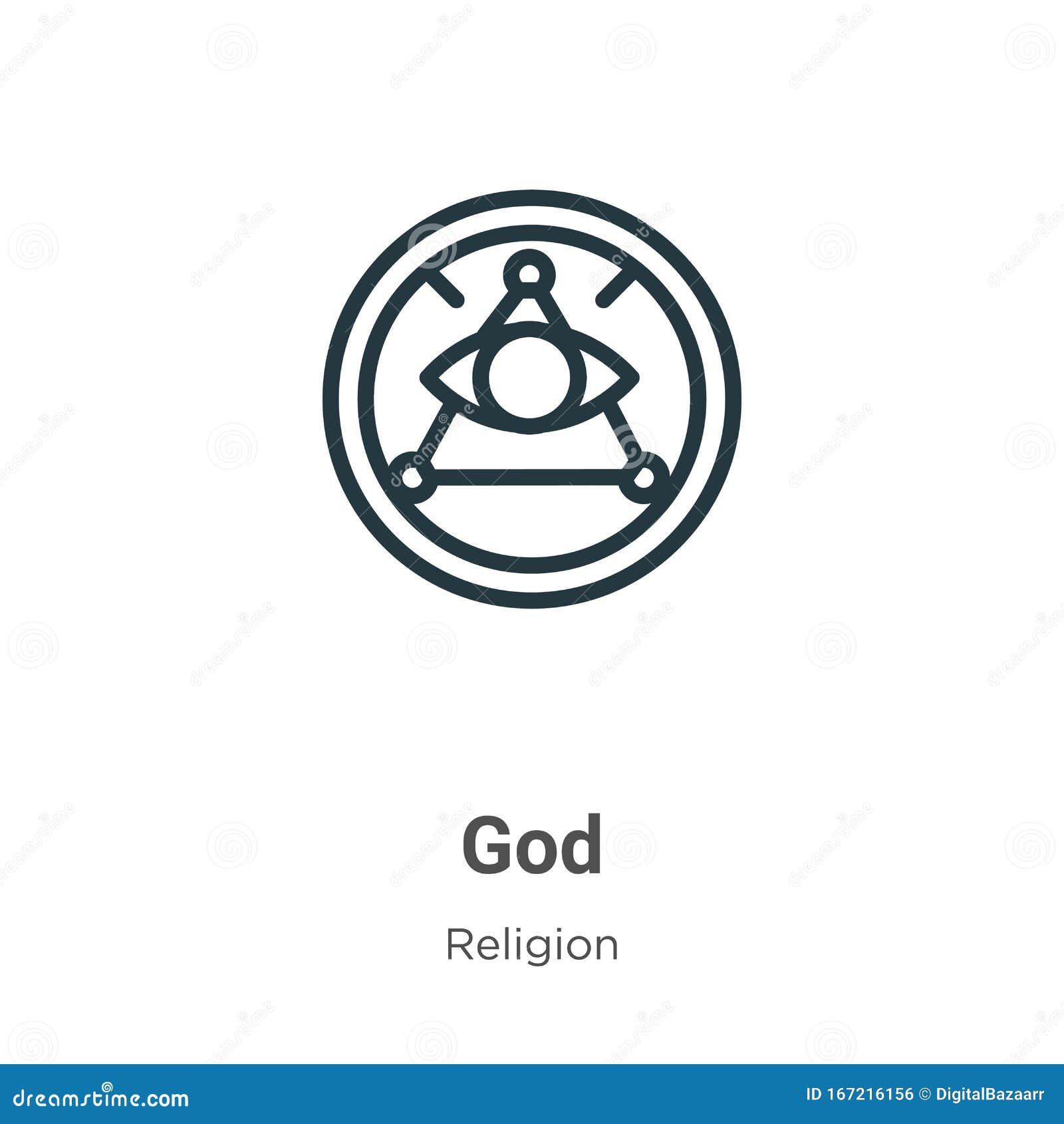 God Outline Vector Icon. Thin Line Black God Icon, Flat Vector Simple ...