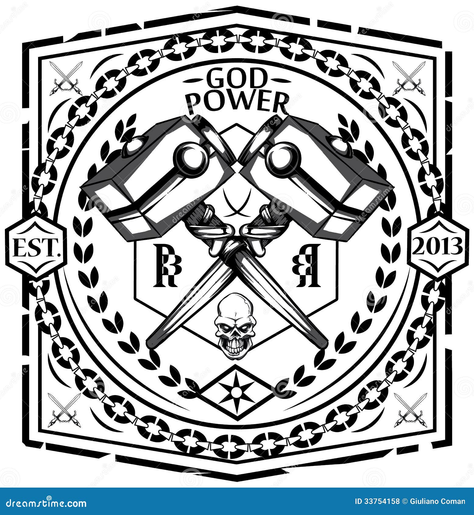 God power stock vector. Illustration of isolated, grunge - 33754158