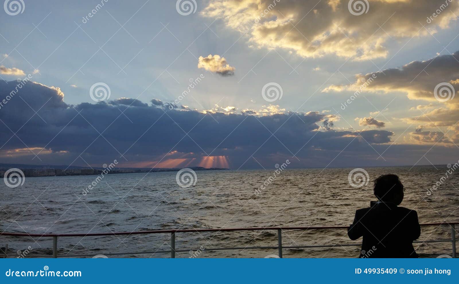 God ray editorial stock image. Image of ferry, dusk, trip - 49935409