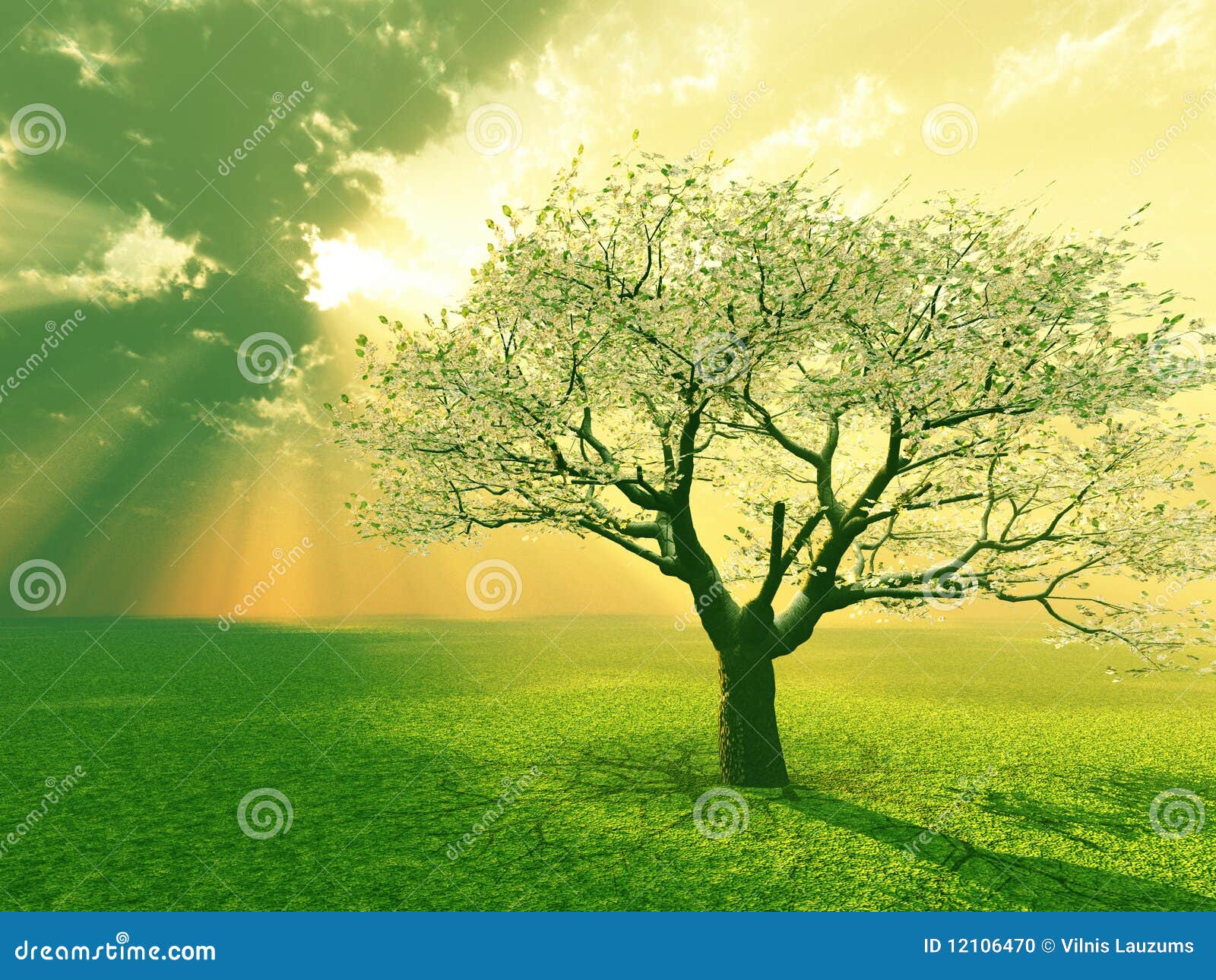 God rays stock illustration. Illustration of light, render - 12106470