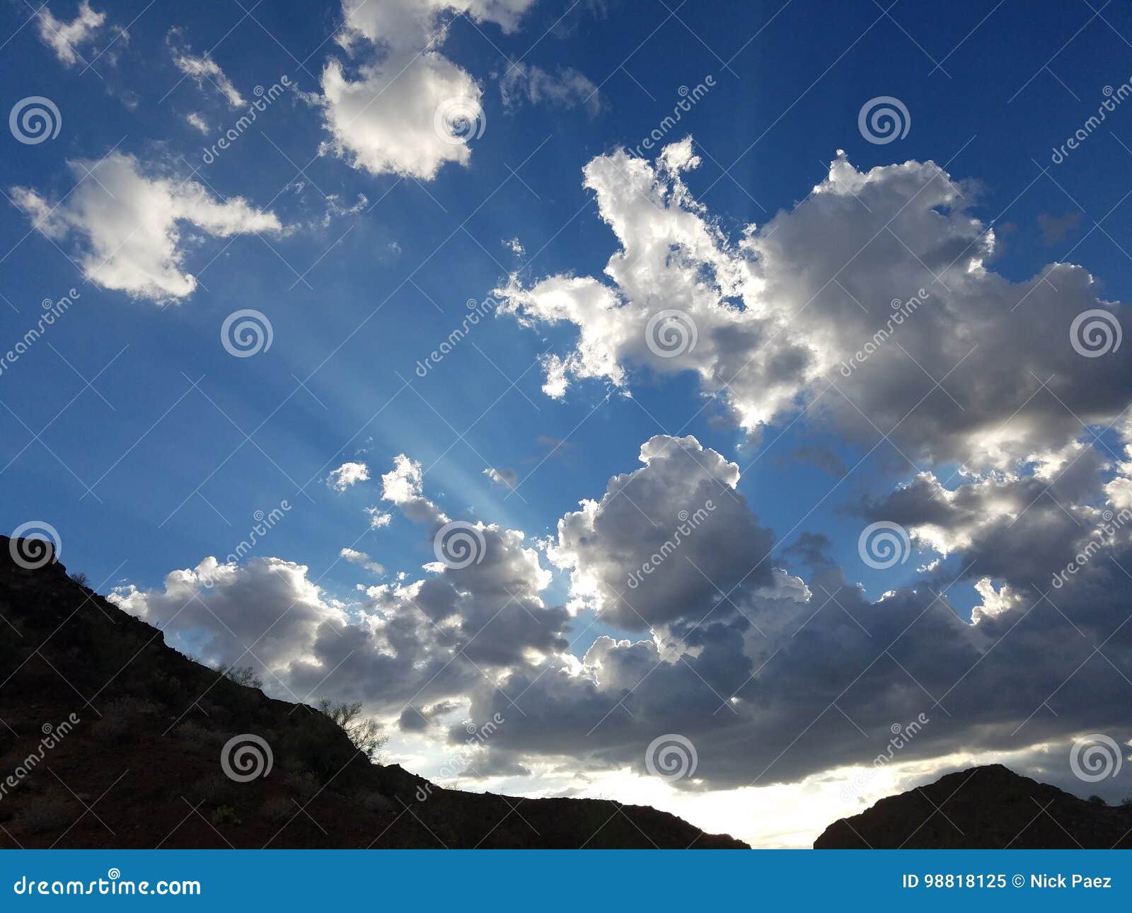 God Rays stock image. Image of cloudscape, shining, rays - 98818125