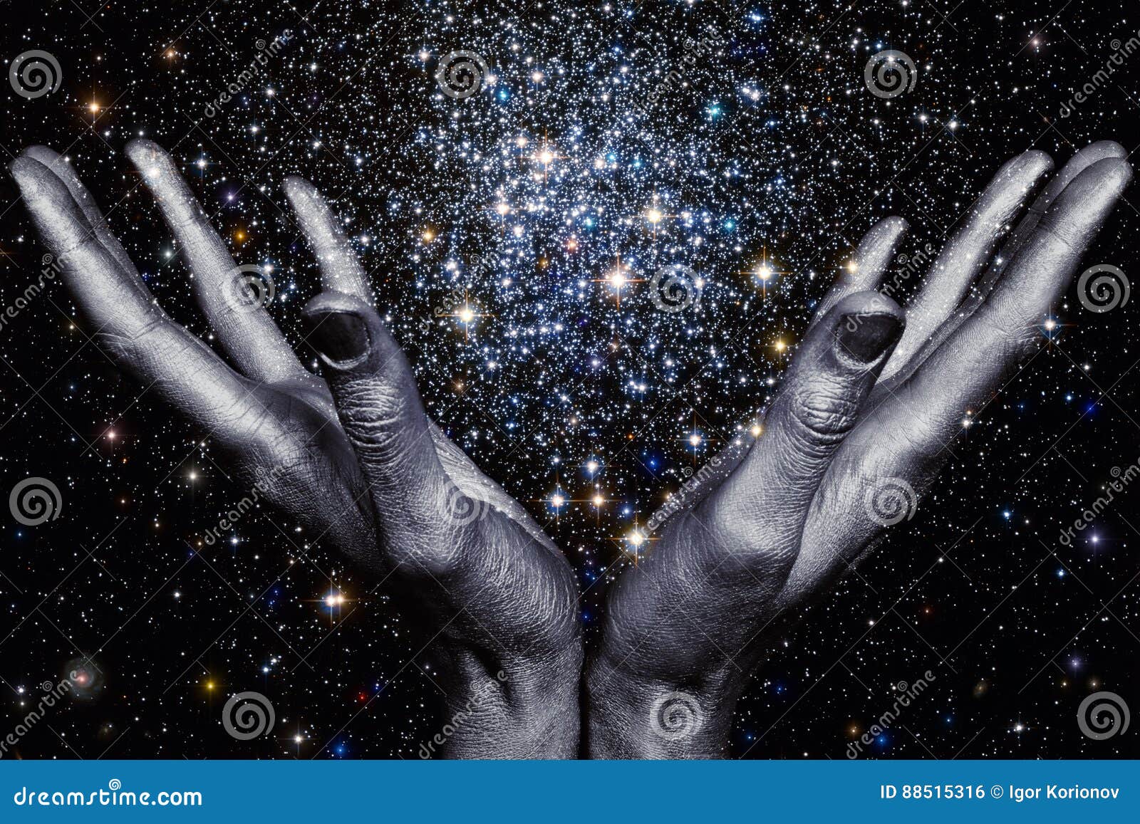 Gods Hands Holding a Star Galaxy Stock Photo - Image of holding, cosmic ...