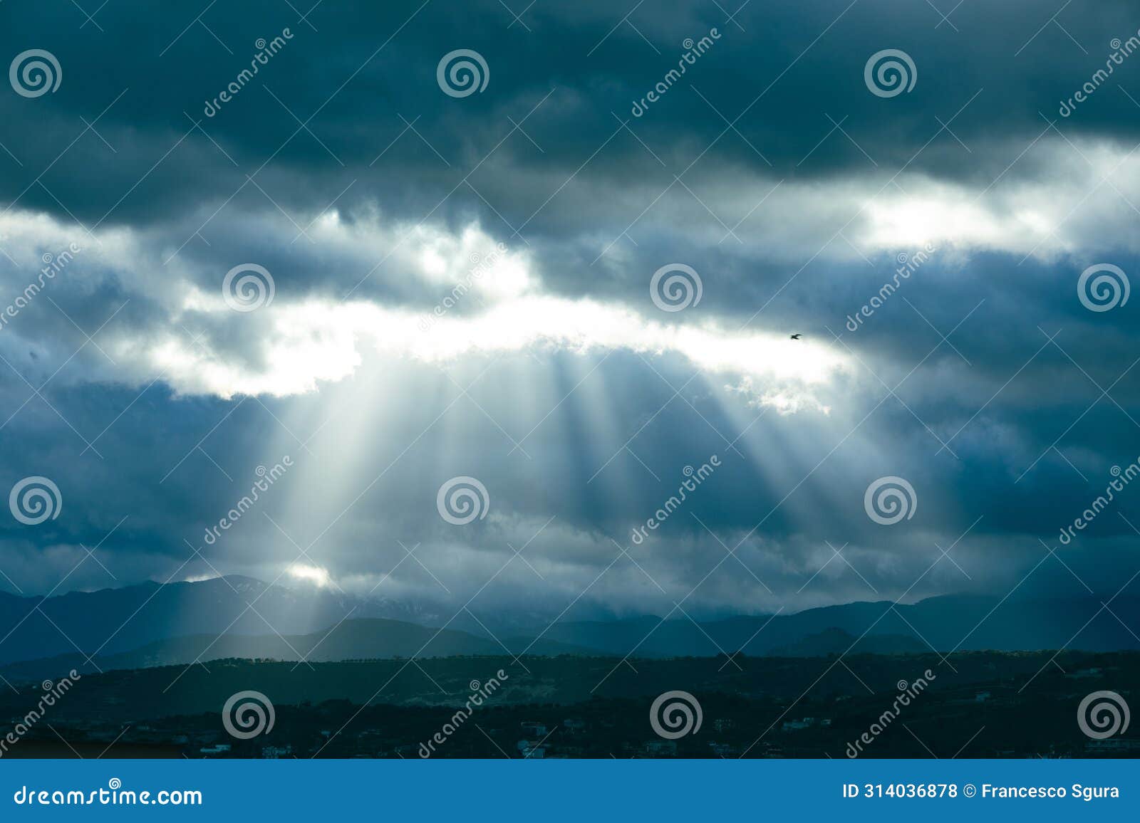 God S Power in the Sunlight through the Clouds Stock Photo - Image of ...