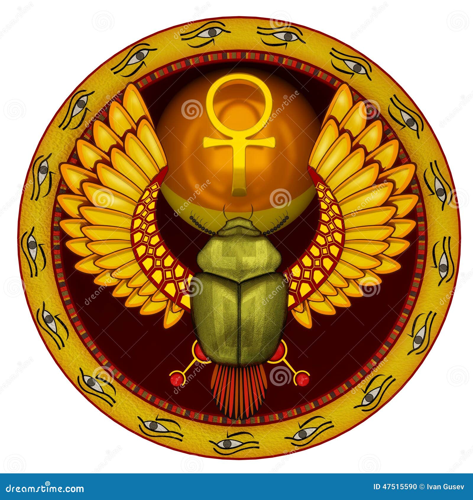 God the sacred solar bug stock illustration. Illustration of ruby ...