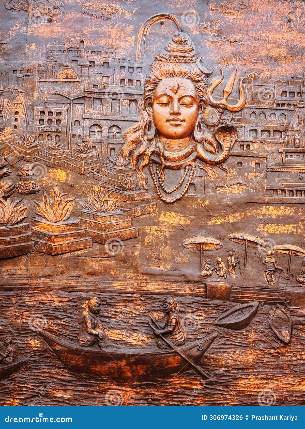 God Shiva Face View and Third Eye with Trident at Dashashvmedh Ghat ...