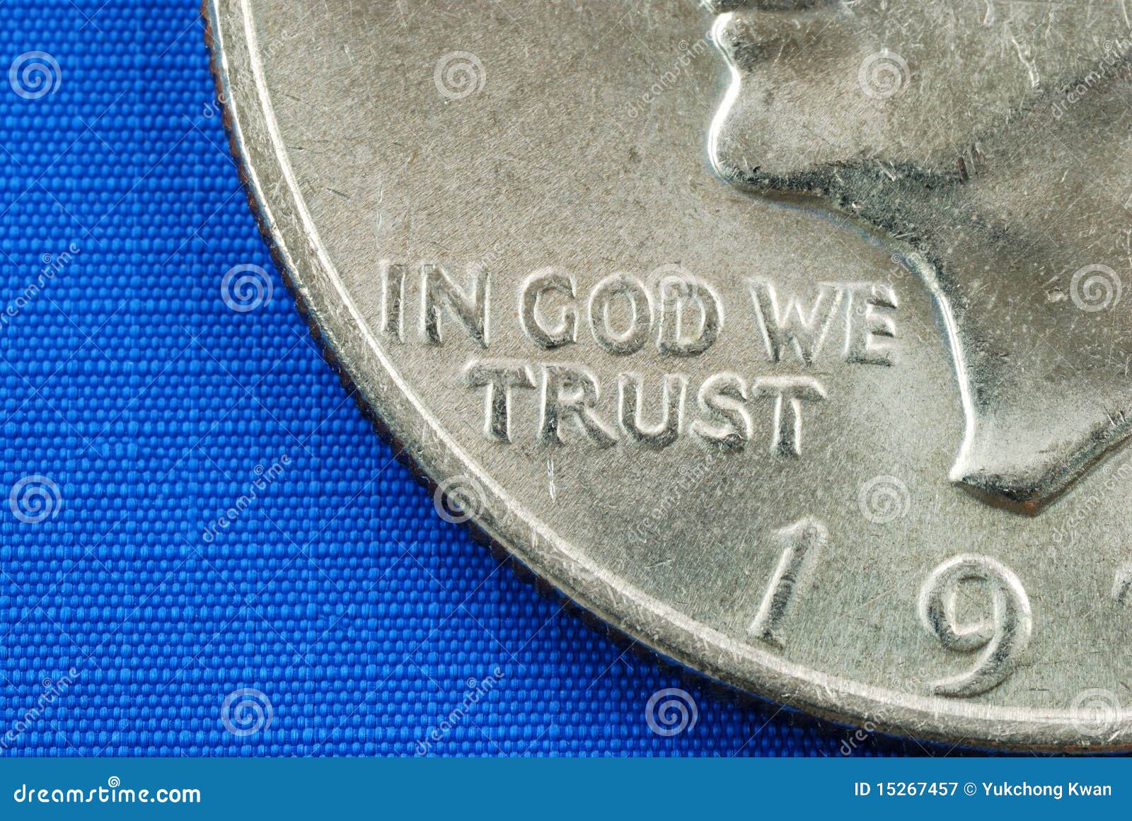 In God we Trust from the Dollar Coin Stock Image - Image of bills ...
