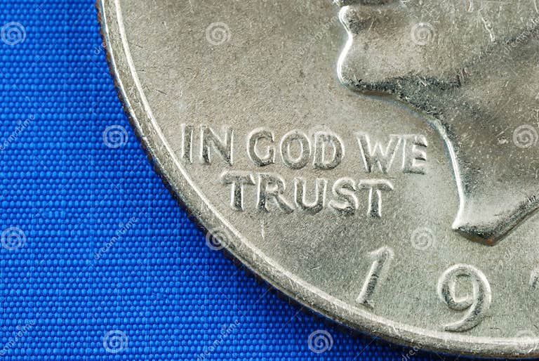 In God we Trust from the Dollar Coin Stock Image - Image of bills ...