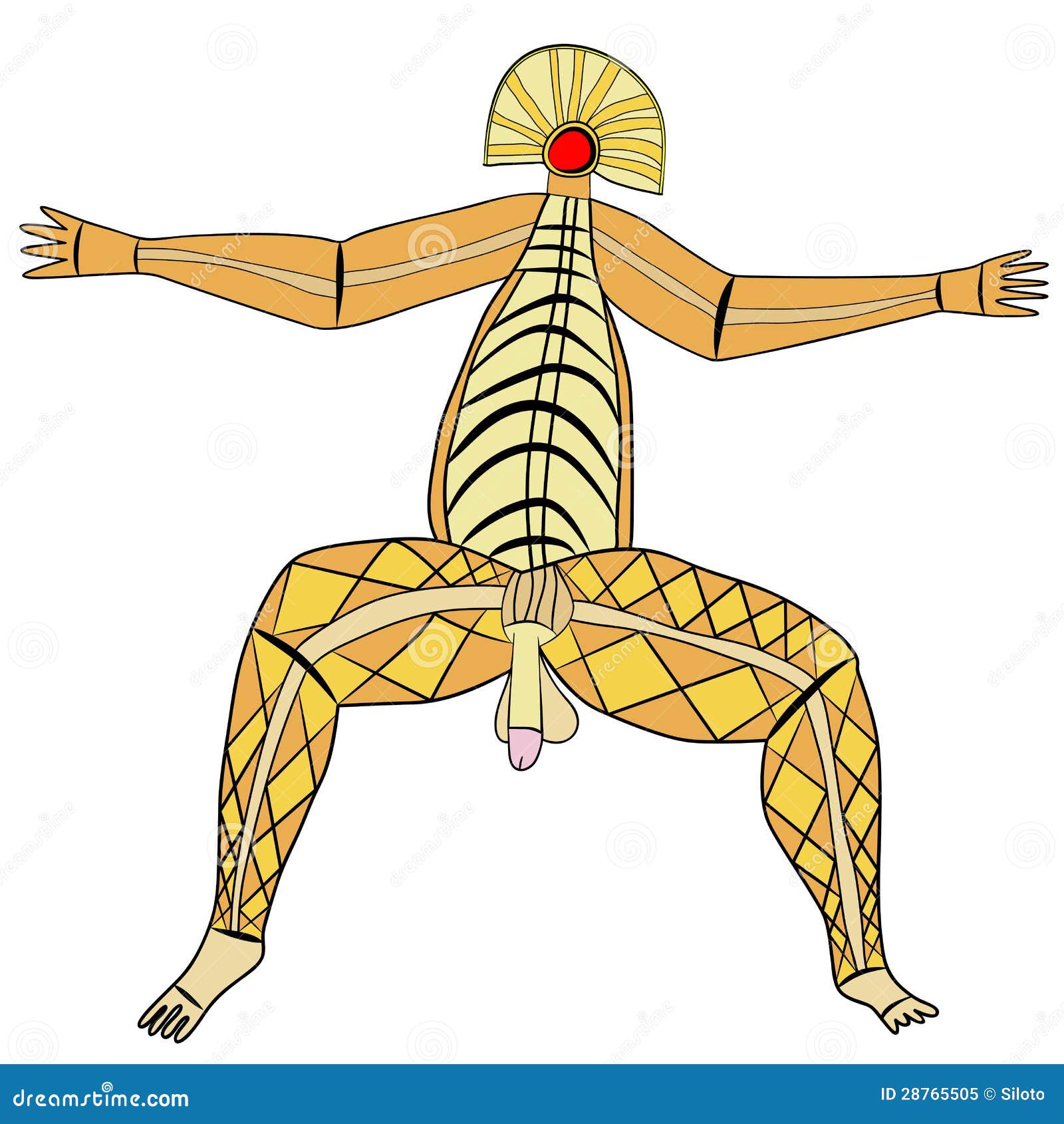 God of Virility - Primitive Art Stock Illustration - Illustration of ...