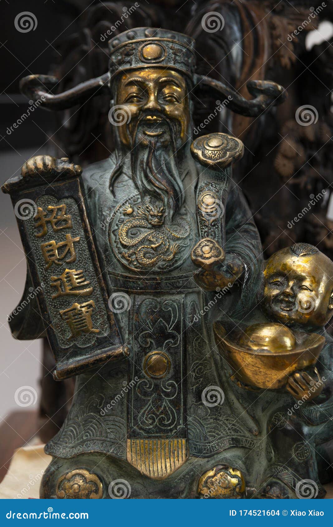 The God of wealth stock photo. Image of traditional - 174521604