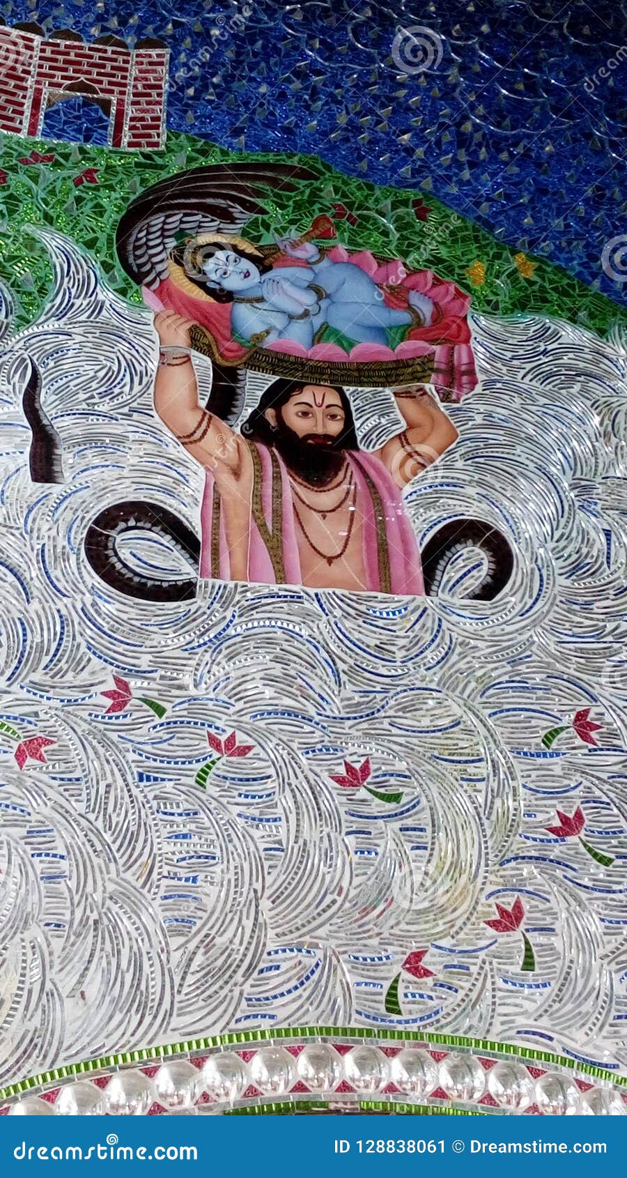 Lord Krishna stock image. Image of lord, cross, hand - 128838061