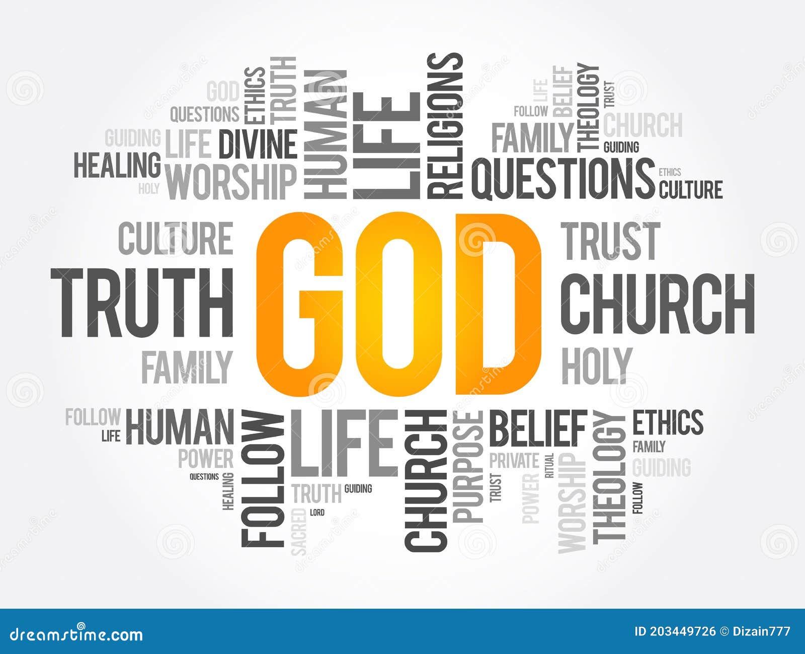 GOD Word Cloud Collage, Religion Concept Background Stock Illustration ...