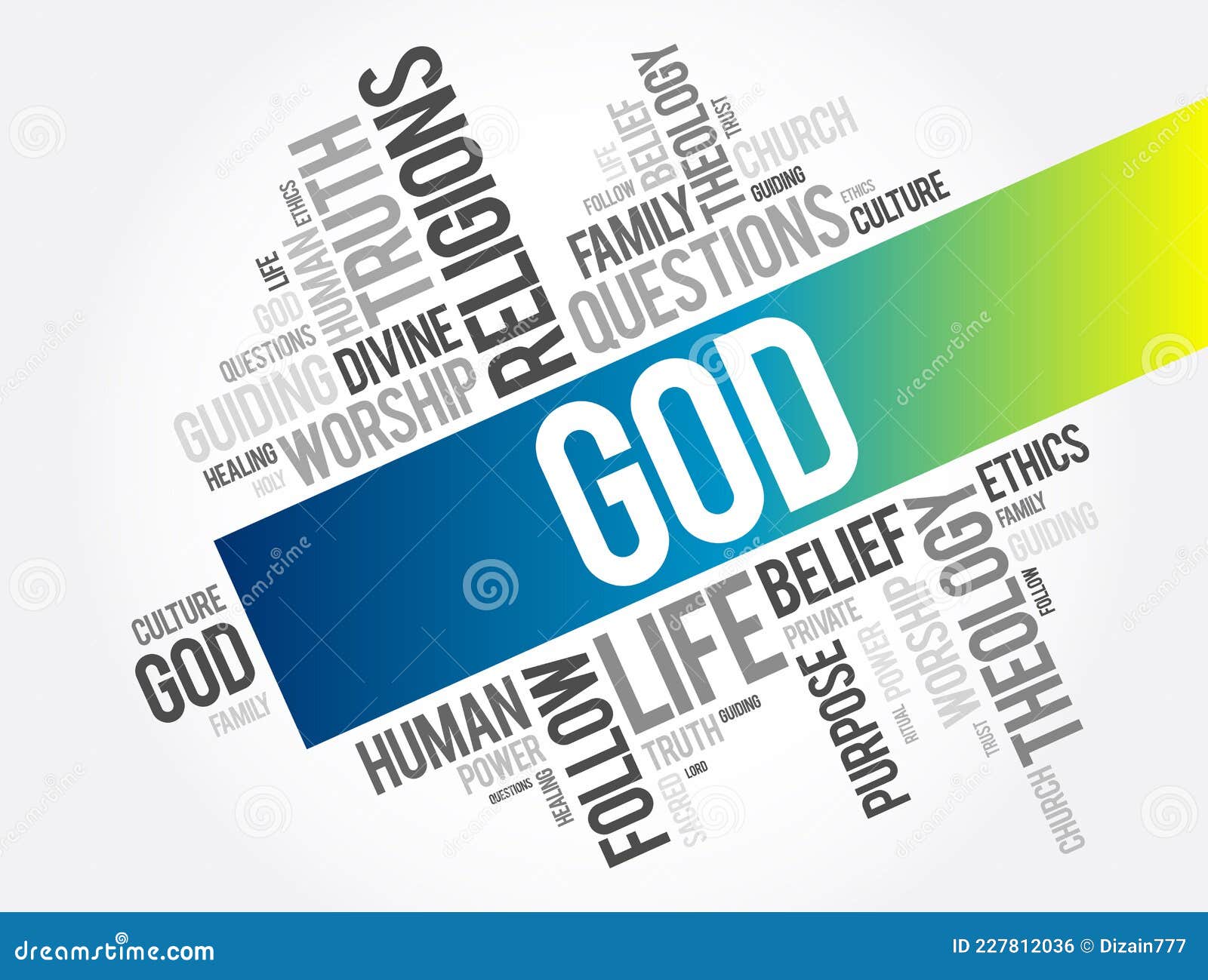 GOD Word Cloud Collage, Religion Concept Background Stock Illustration ...