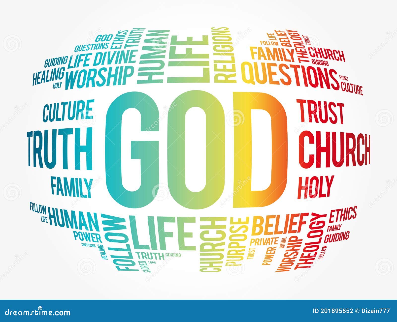 GOD word cloud collage stock illustration. Illustration of gospel ...