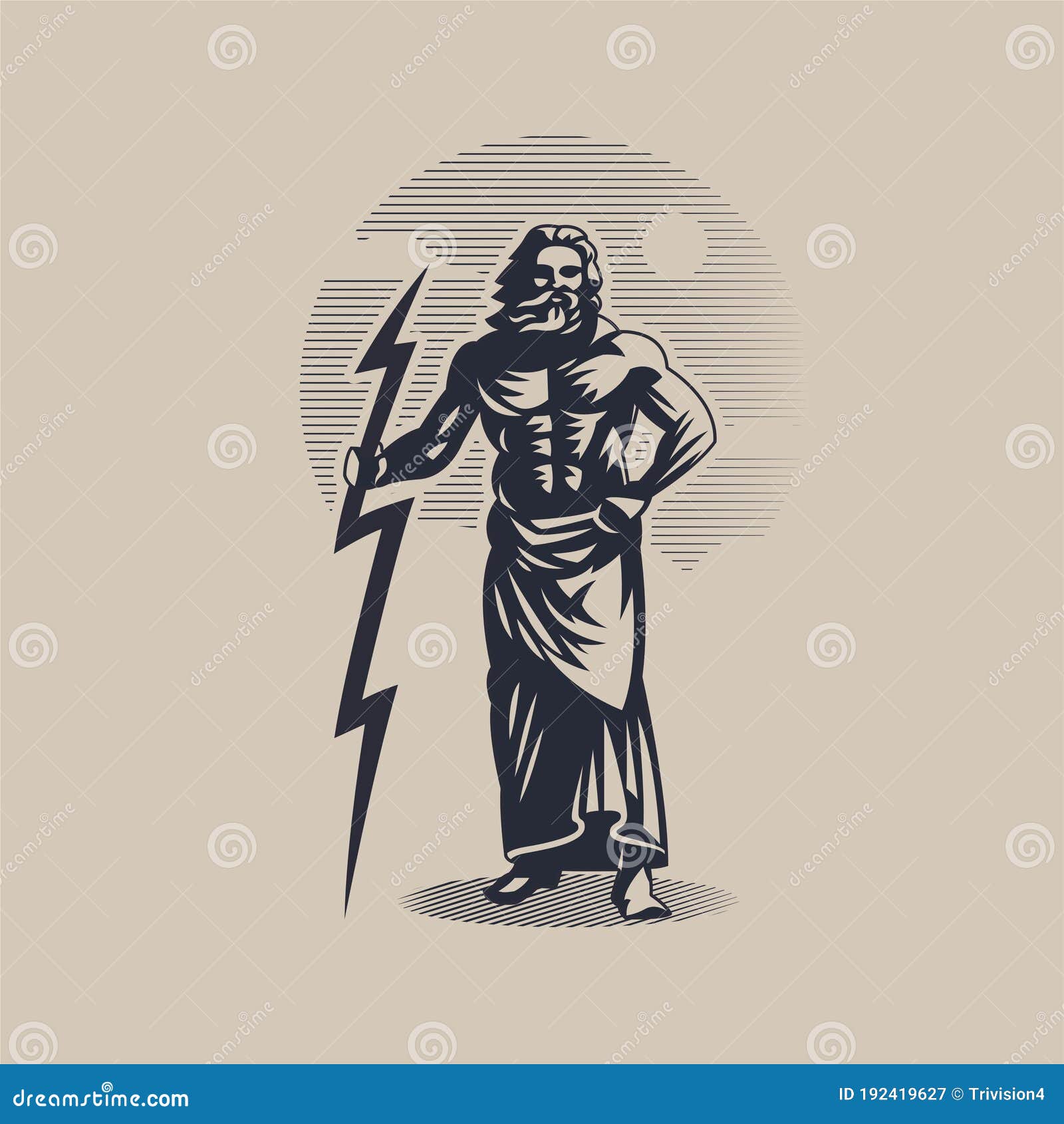 Zeus Jupiter God Chariot Lightning Silhouette Ancient Mythology Fantasy ...