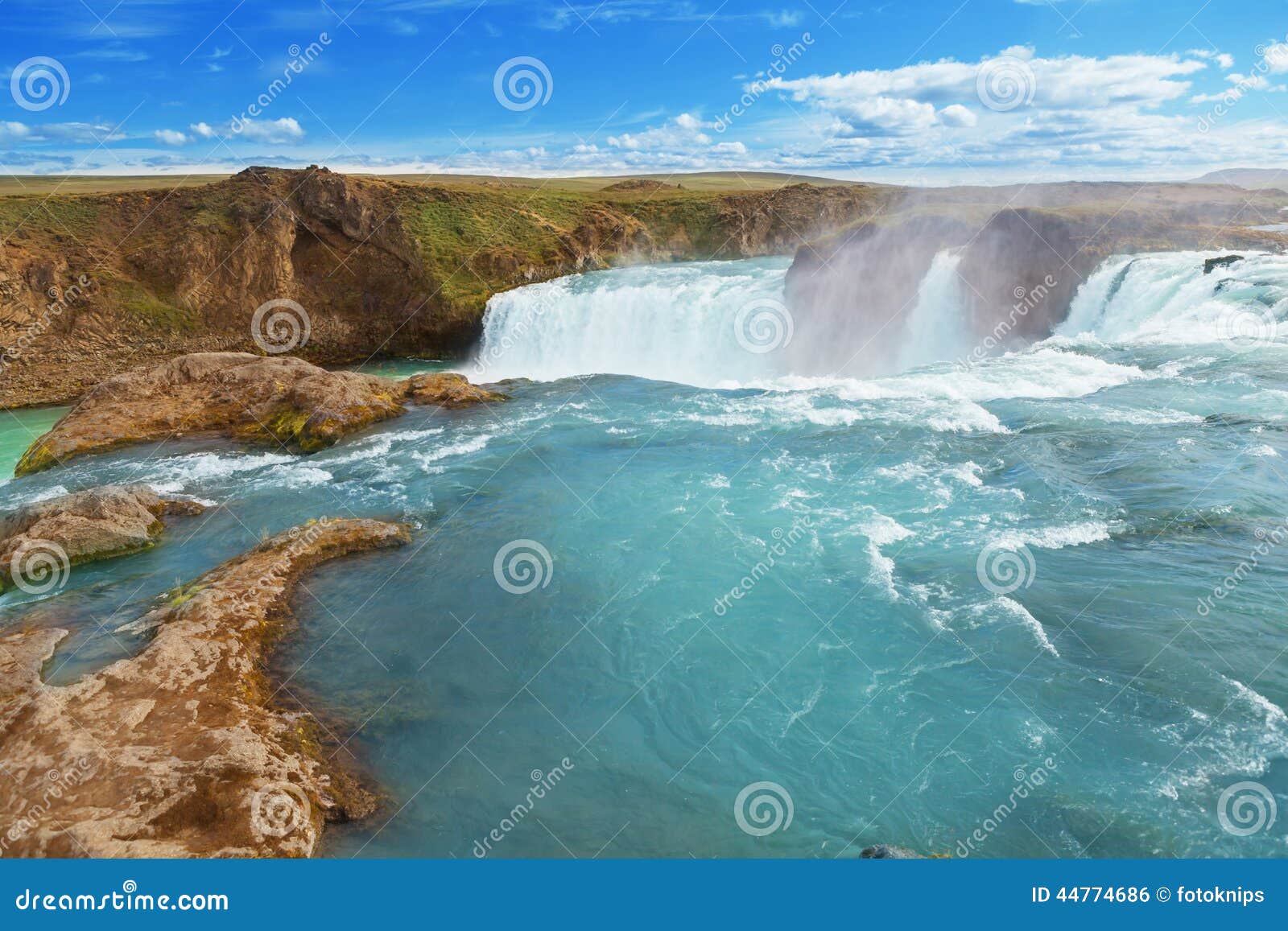 Godafoss, Gods Waterfall, Waterfall Stock Photo - Image of waterfall ...