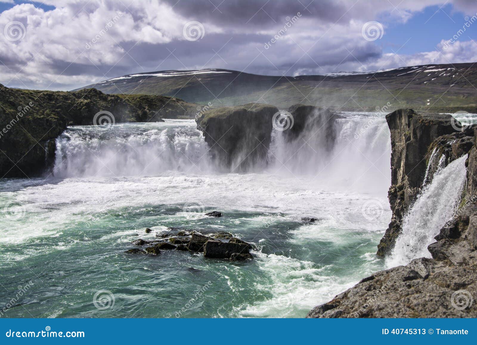 Godafoss Waterfall, Iceland. Stock Image - Image of waterfall, landmark ...