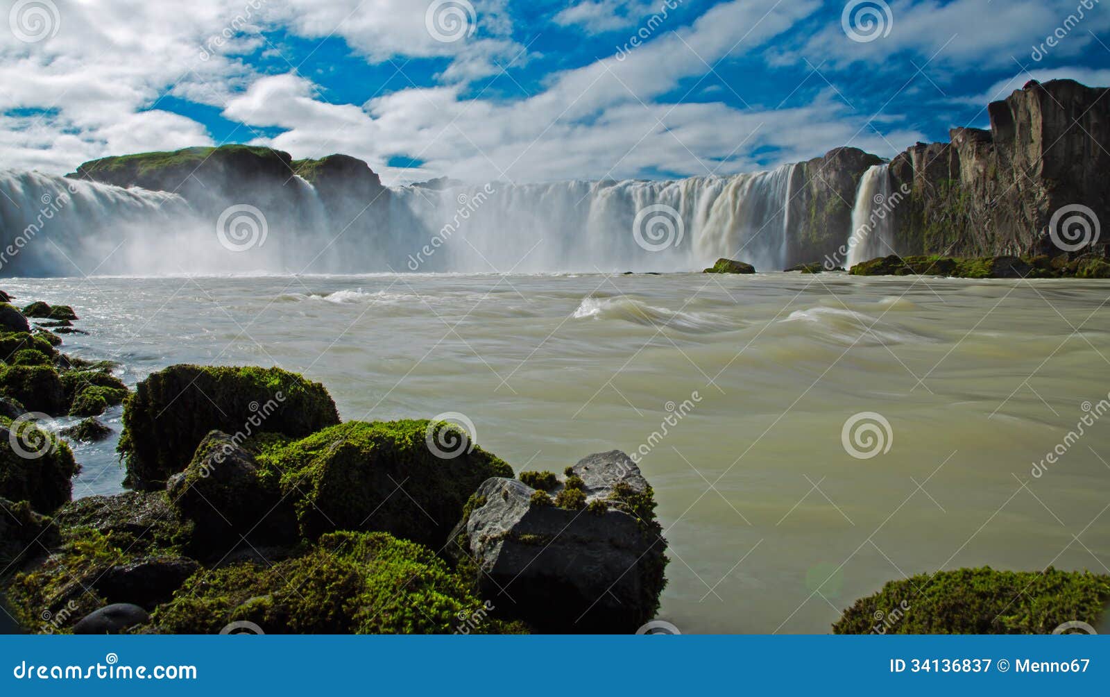 Godafoss waterfall stock image. Image of glacier, iceland - 34136837