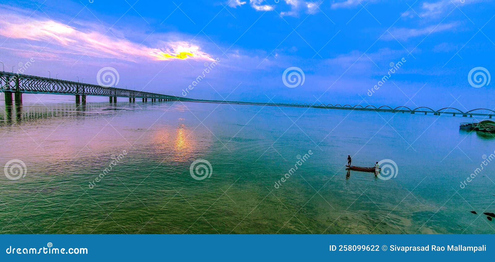 Sacred Godavari River at Sunset, Rajahmundry, Andhrapradesh, India ...