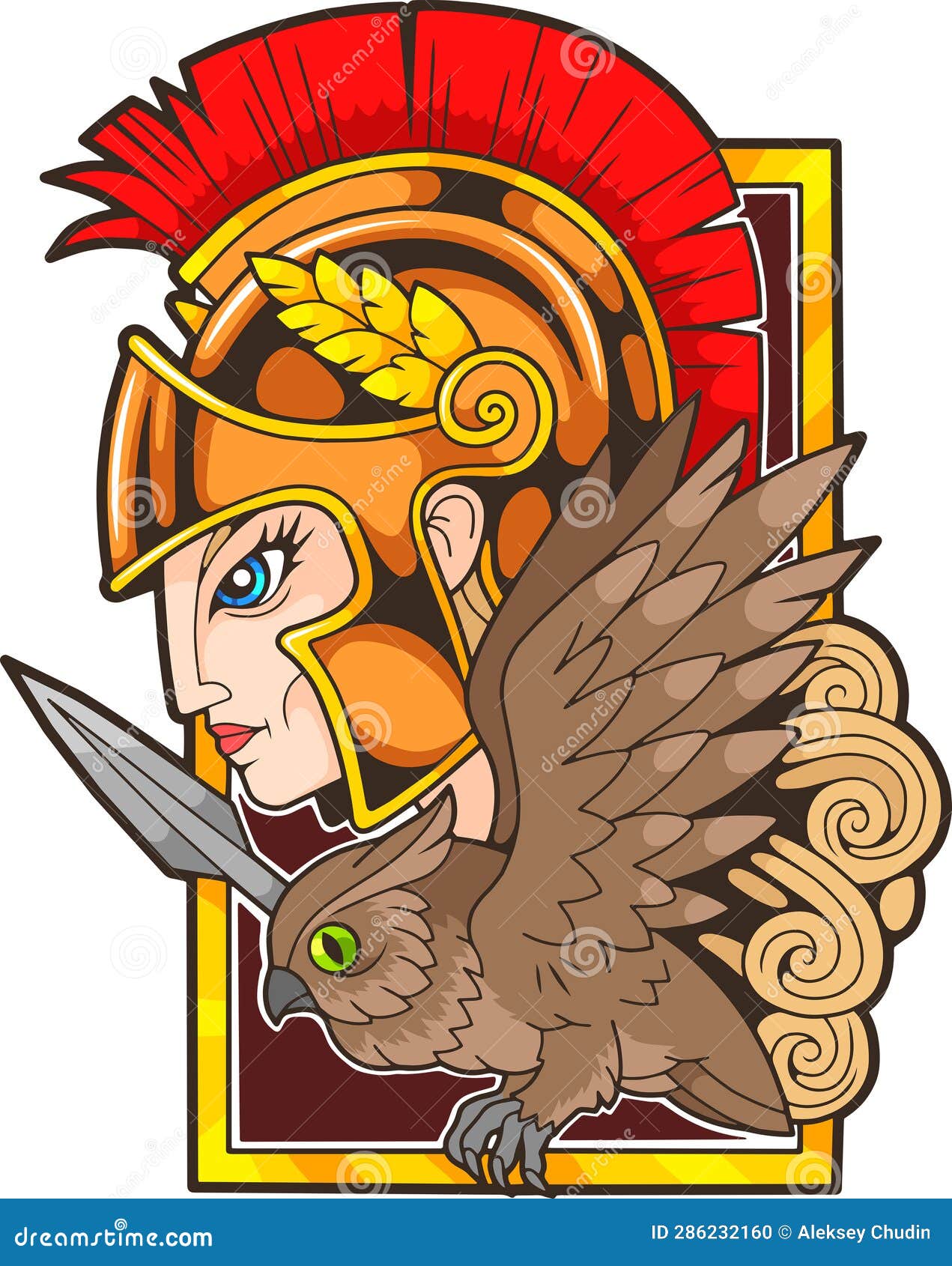 Goddess Athena, Illustration Design Stock Illustration - Illustration ...