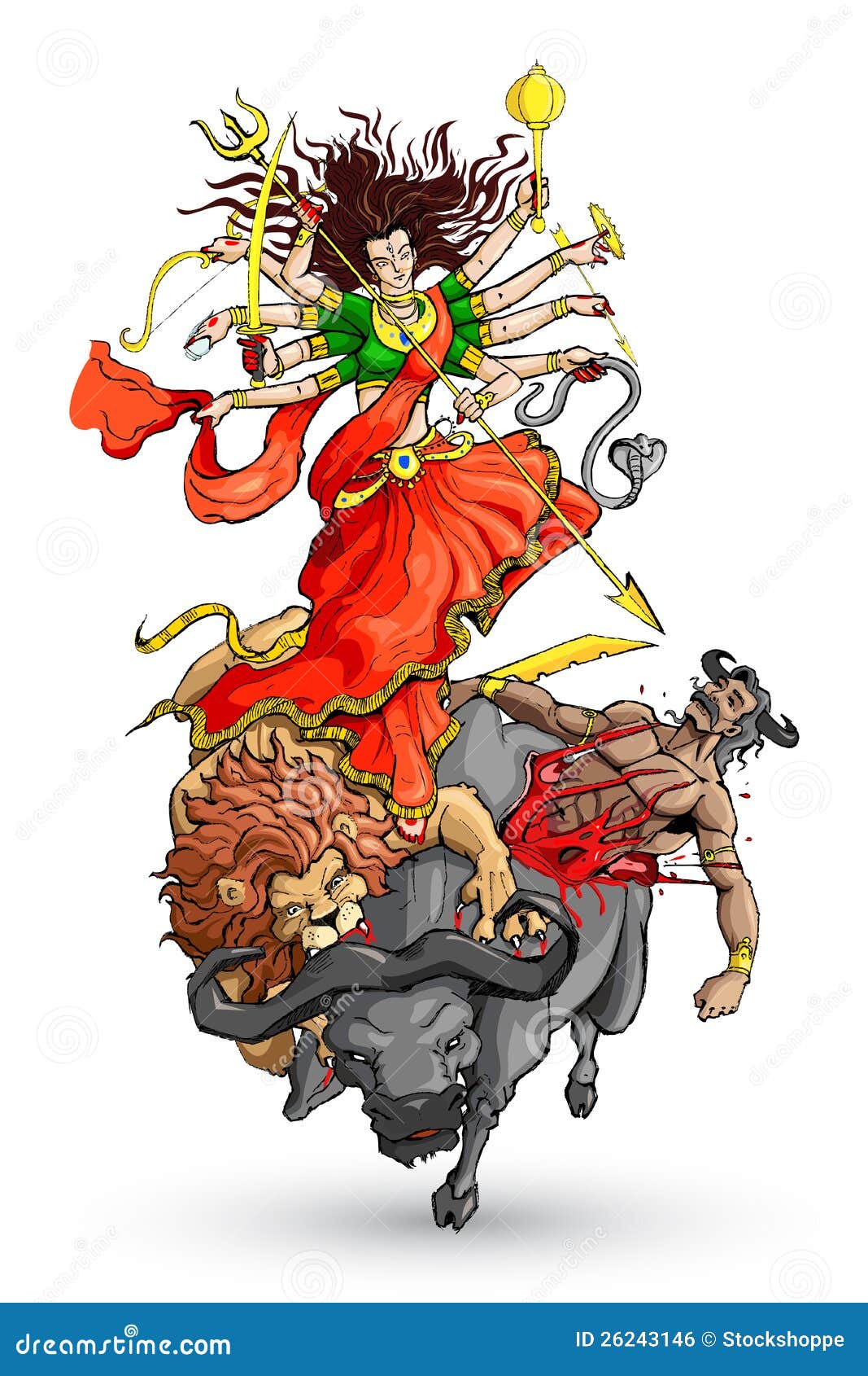 Goddess Durga In Subho Bijoya Happy Dussehra Background Vector ...