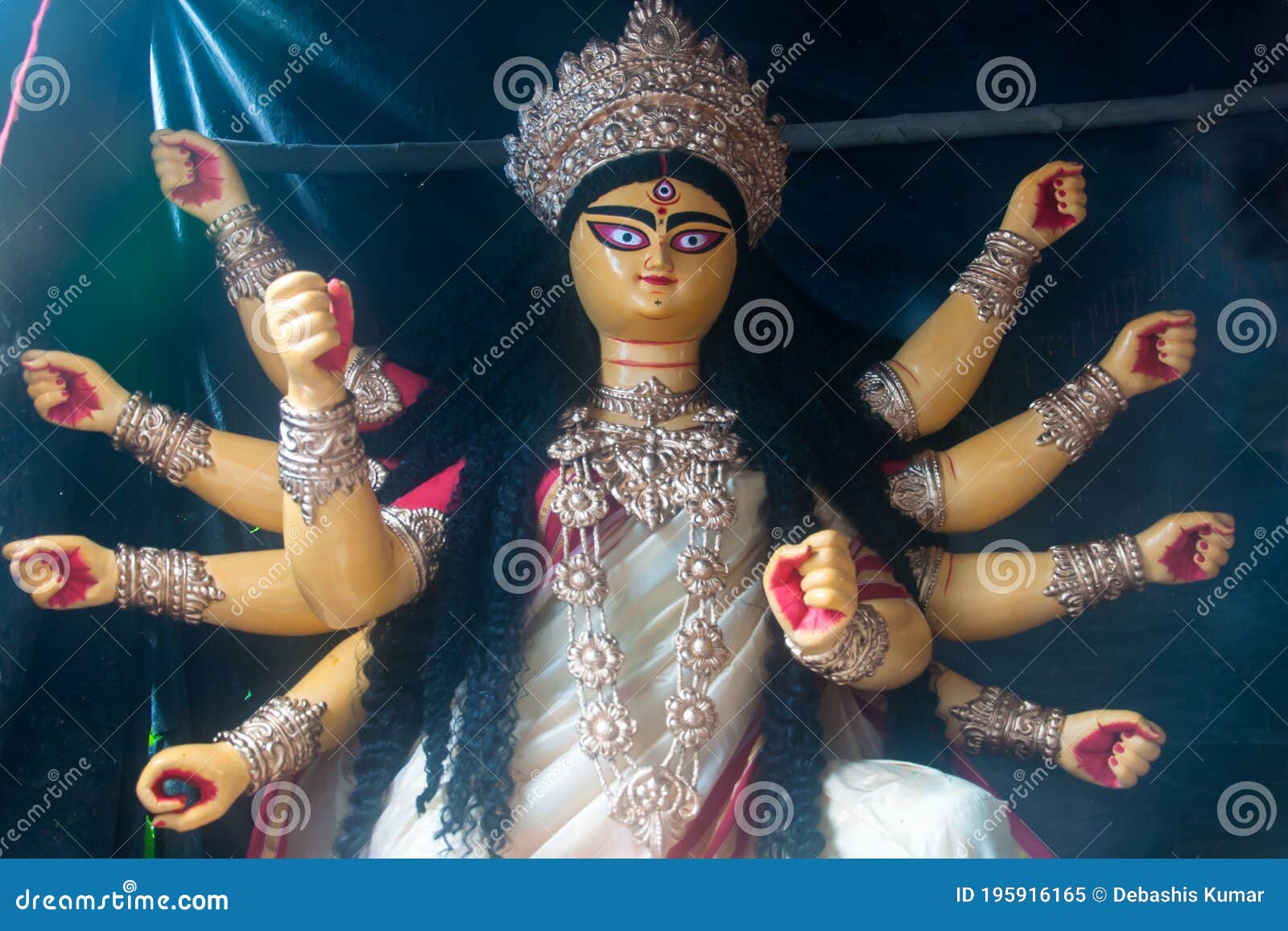 Goddess Durga in All Her Beauty, Majesty and Glory Stock Image - Image ...