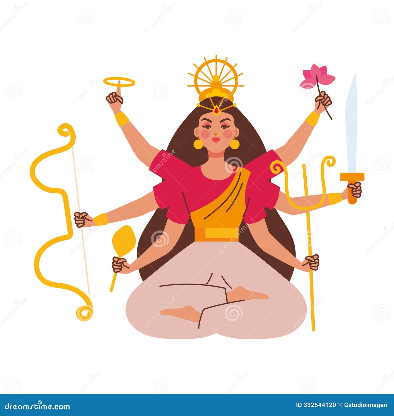 Goddess durga character stock illustration. Illustration of hinduism ...
