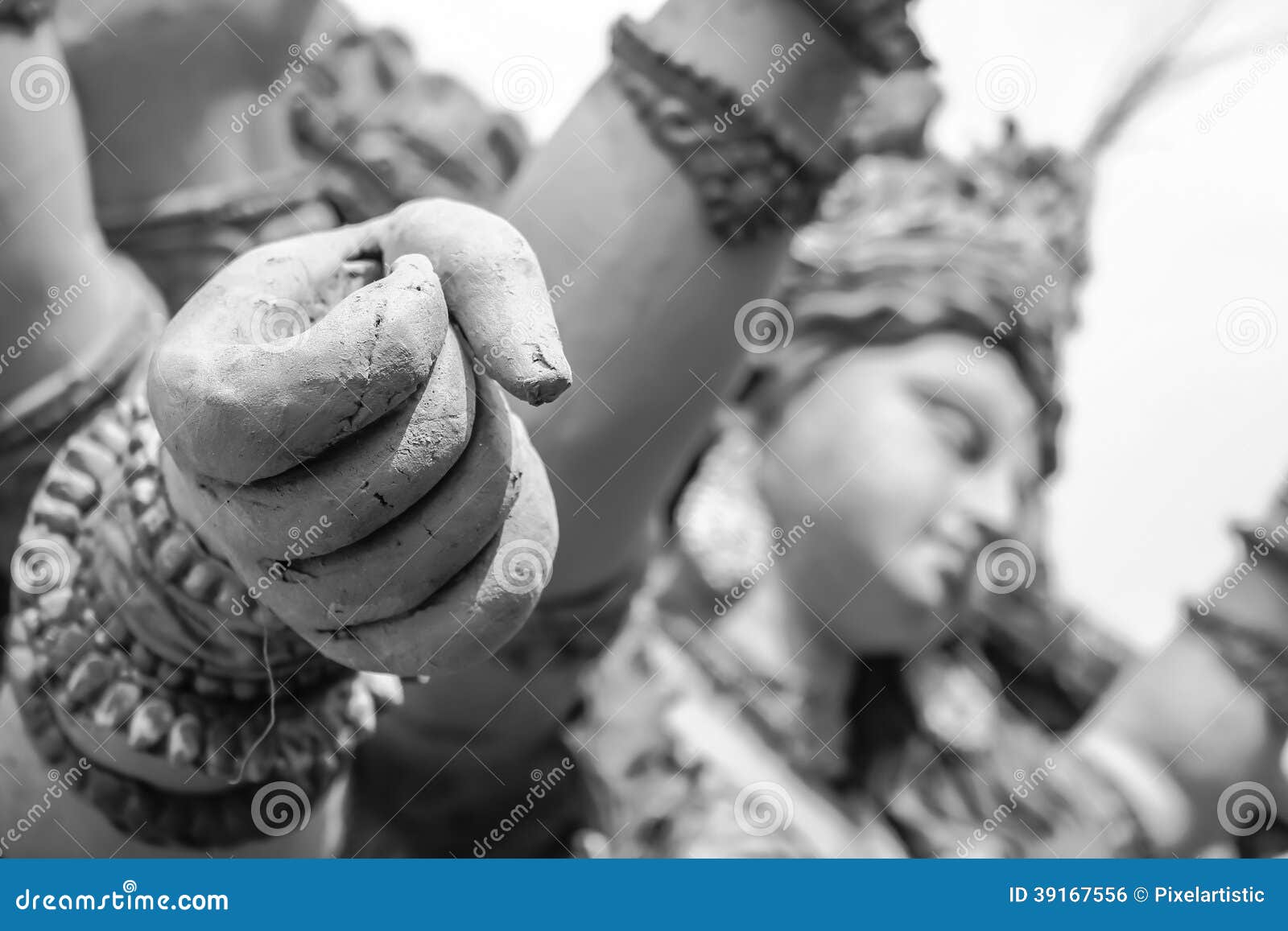 Goddess Durga Hand Fist Sculptures Stock Photo - Image of idol, puja ...