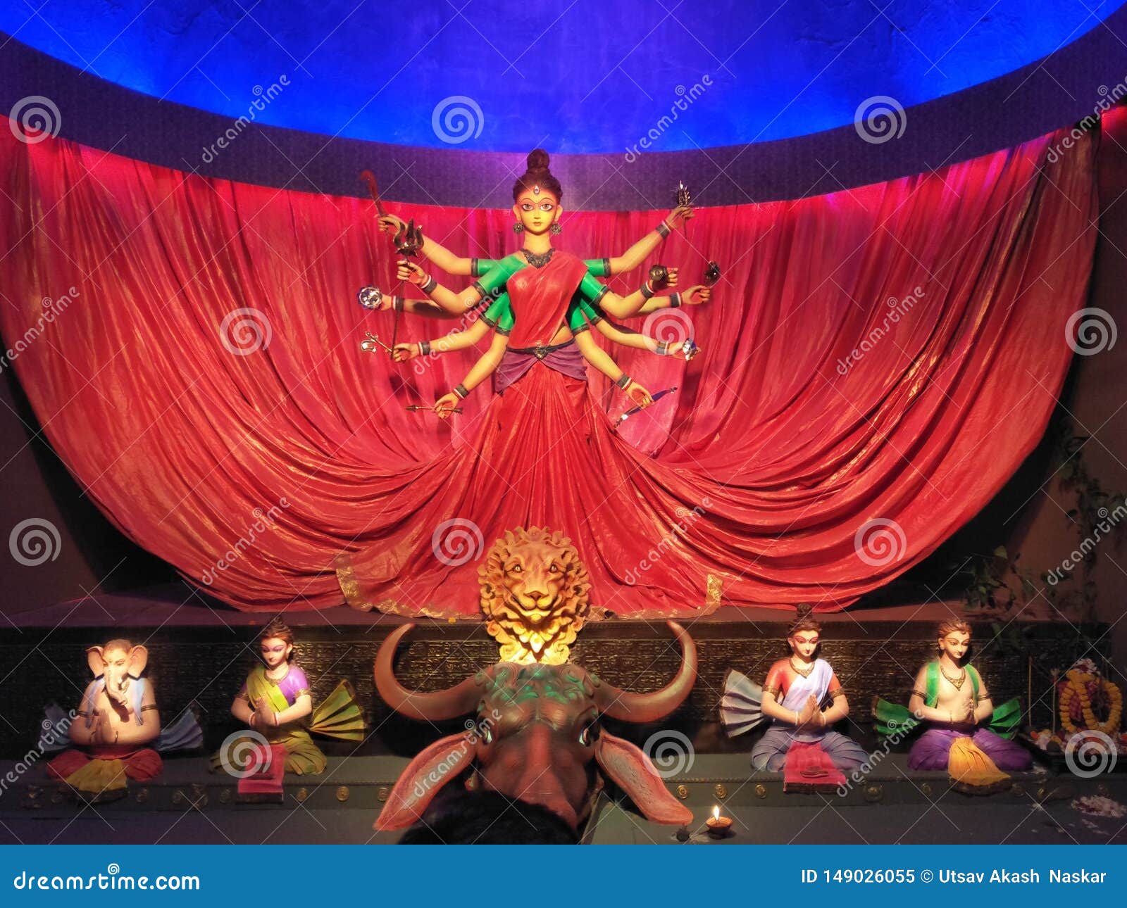 Goddess Durga, the Symbol of Women Power Stock Image - Image of ...