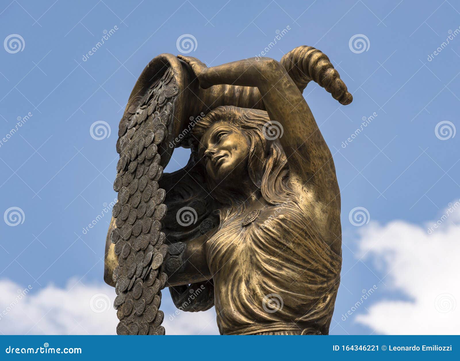 Goddess of Fortune with Cornucopia Stock Image - Image of happy, game ...