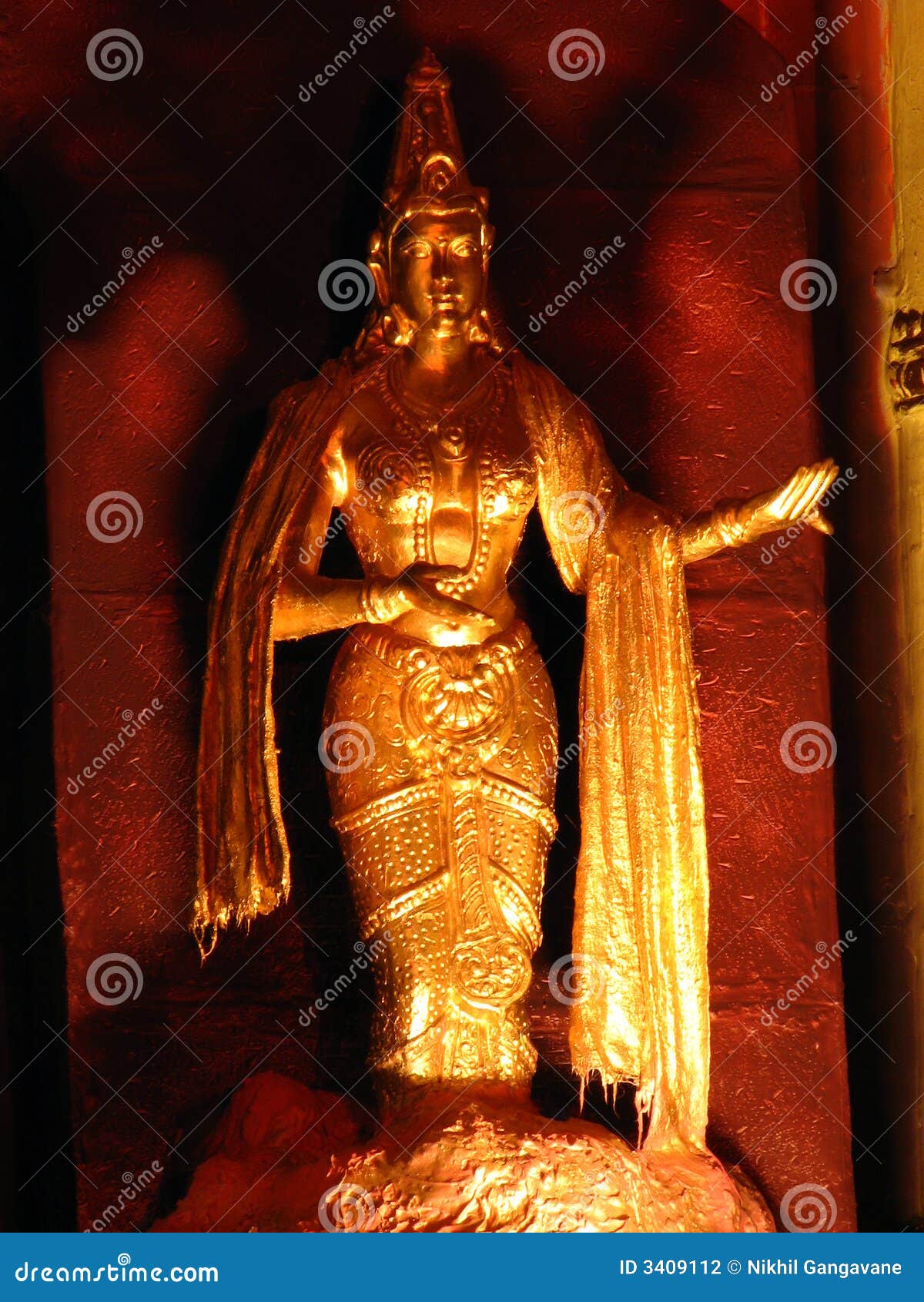 Goddess in Gold stock photo. Image of heavenly, temple - 3409112