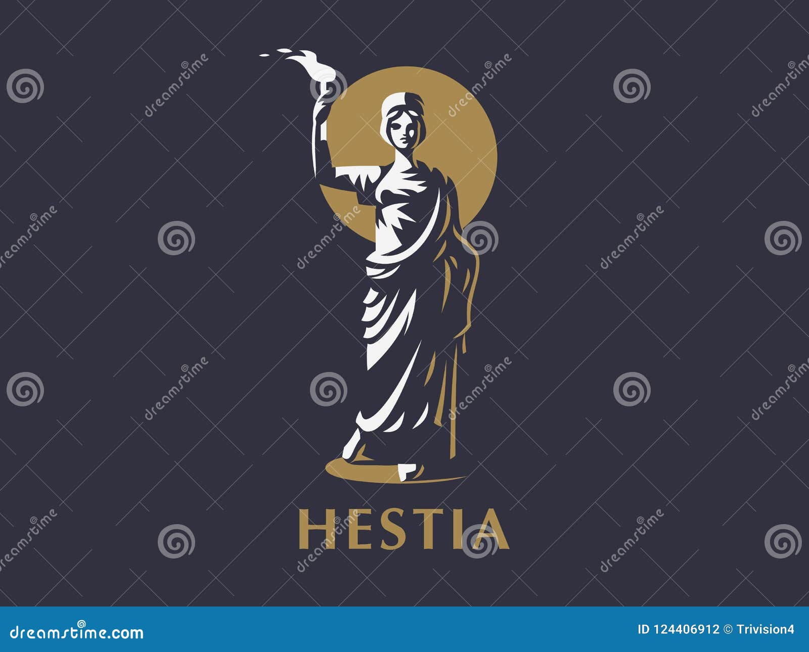 Goddess Hestia or Vesta with a Torch Stock Vector - Illustration of ... Goddess Hestia or Vesta with a Torch Stock Vector - Illustration of ...
